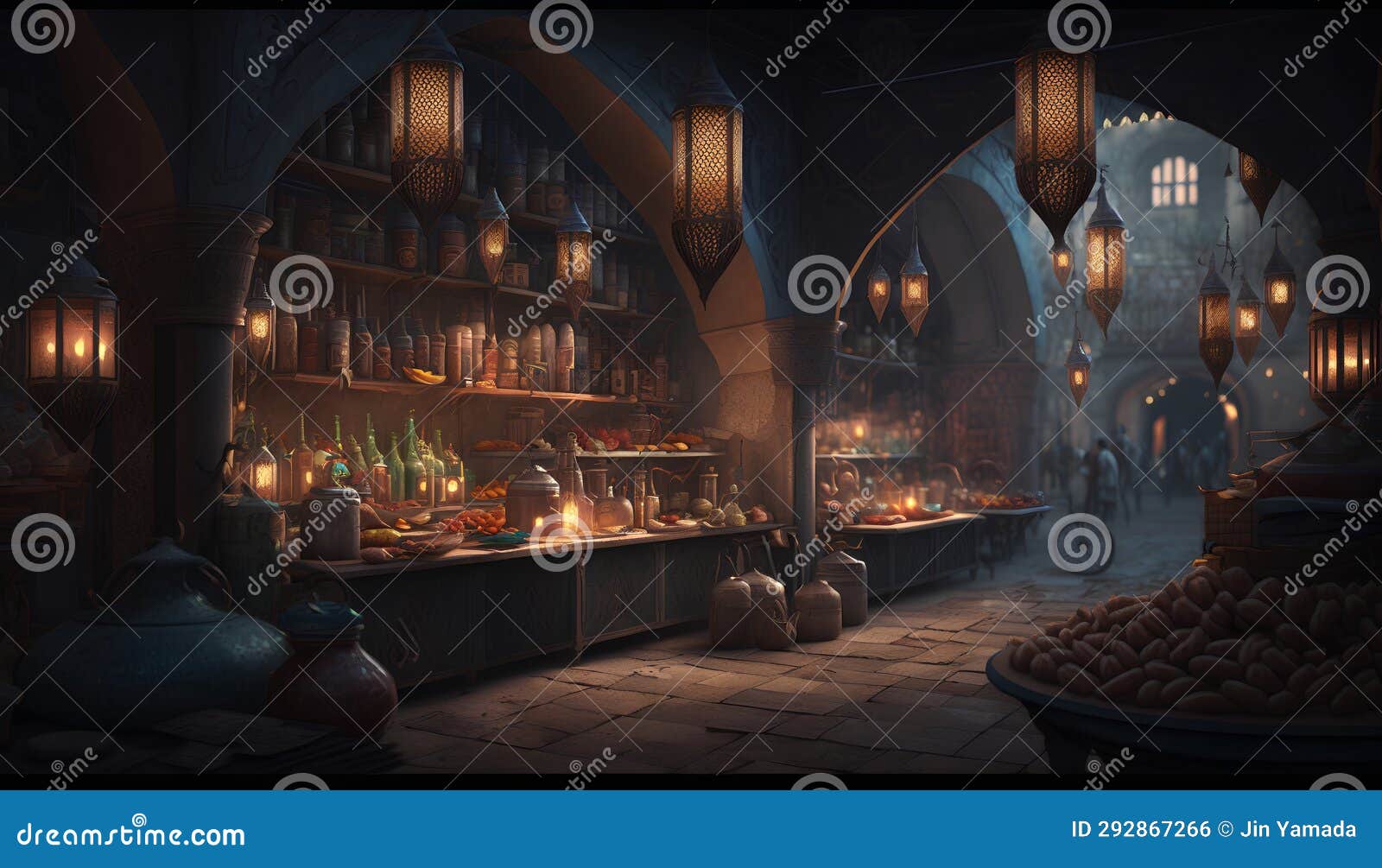 3d Rendering of a Magic Potion Cabinet in a Medieval Castle. Stock ...