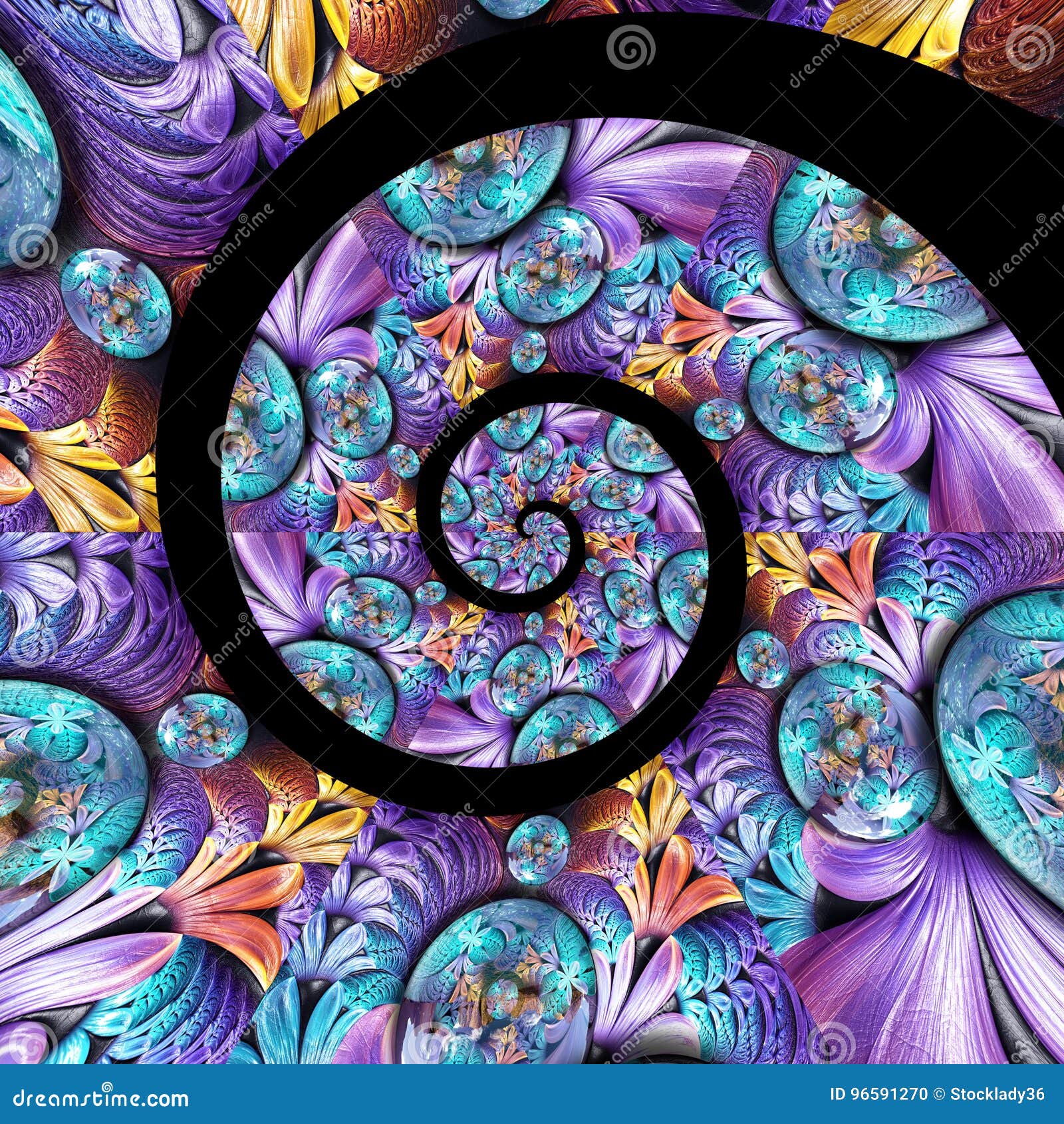 3D Rendering Magic Spiral Artwork Stock Illustration - Illustration of ...