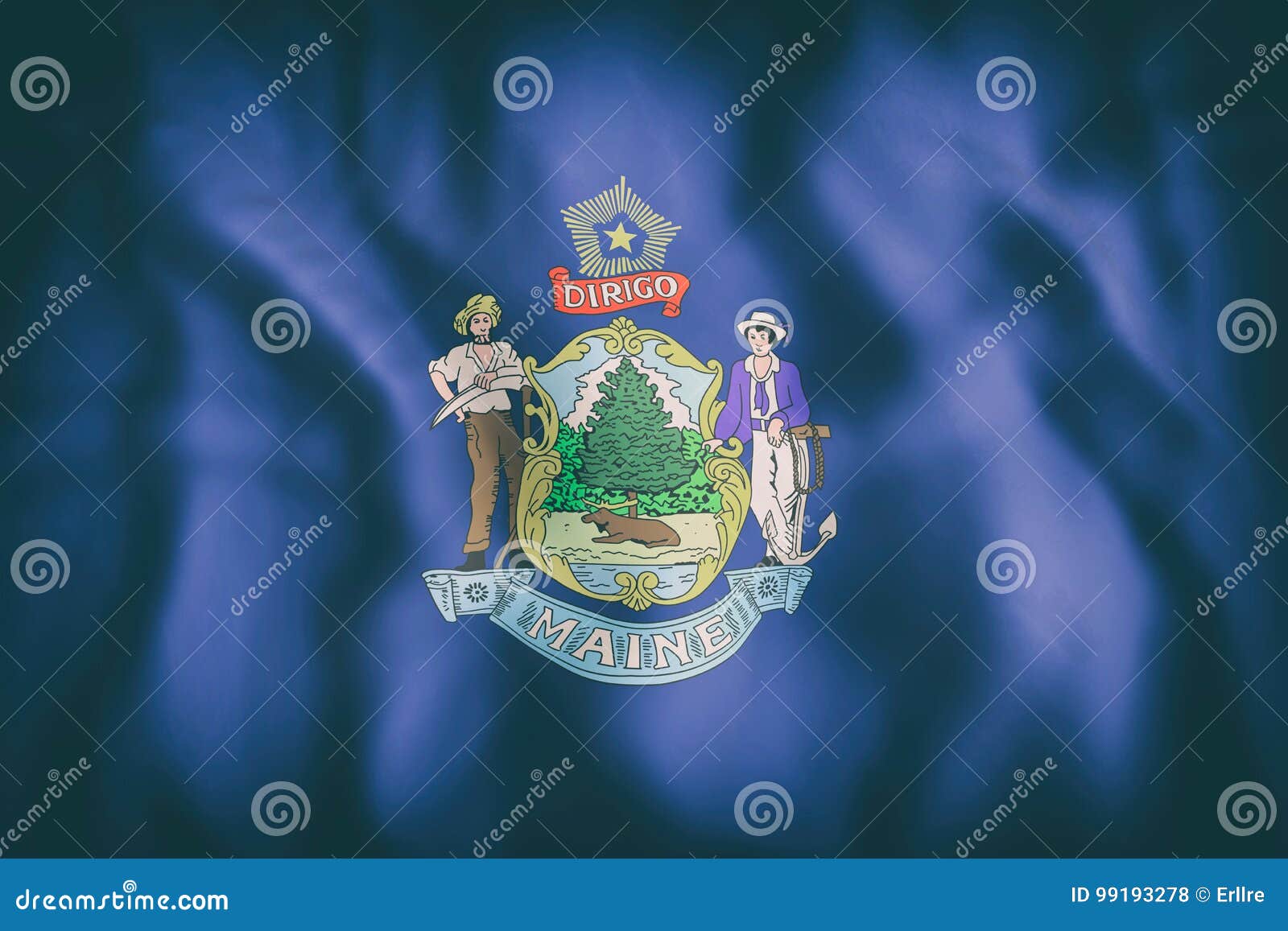 Maines State flag stock illustration. Illustration of national - 99193278
