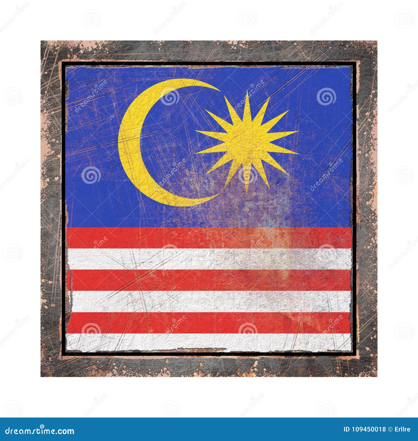 Old Malaysia flag stock illustration. Illustration of frame - 109450018
