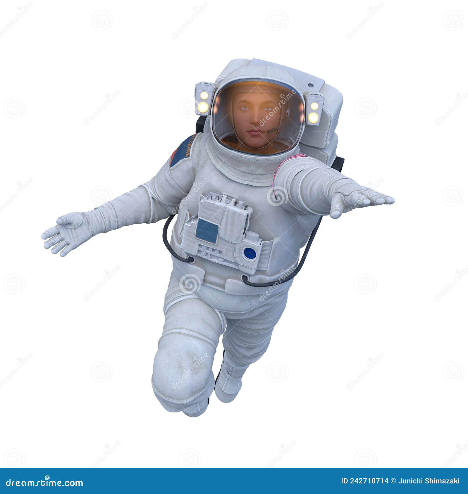3D Rendering of a Male Astronaut Stock Illustration - Illustration of ...