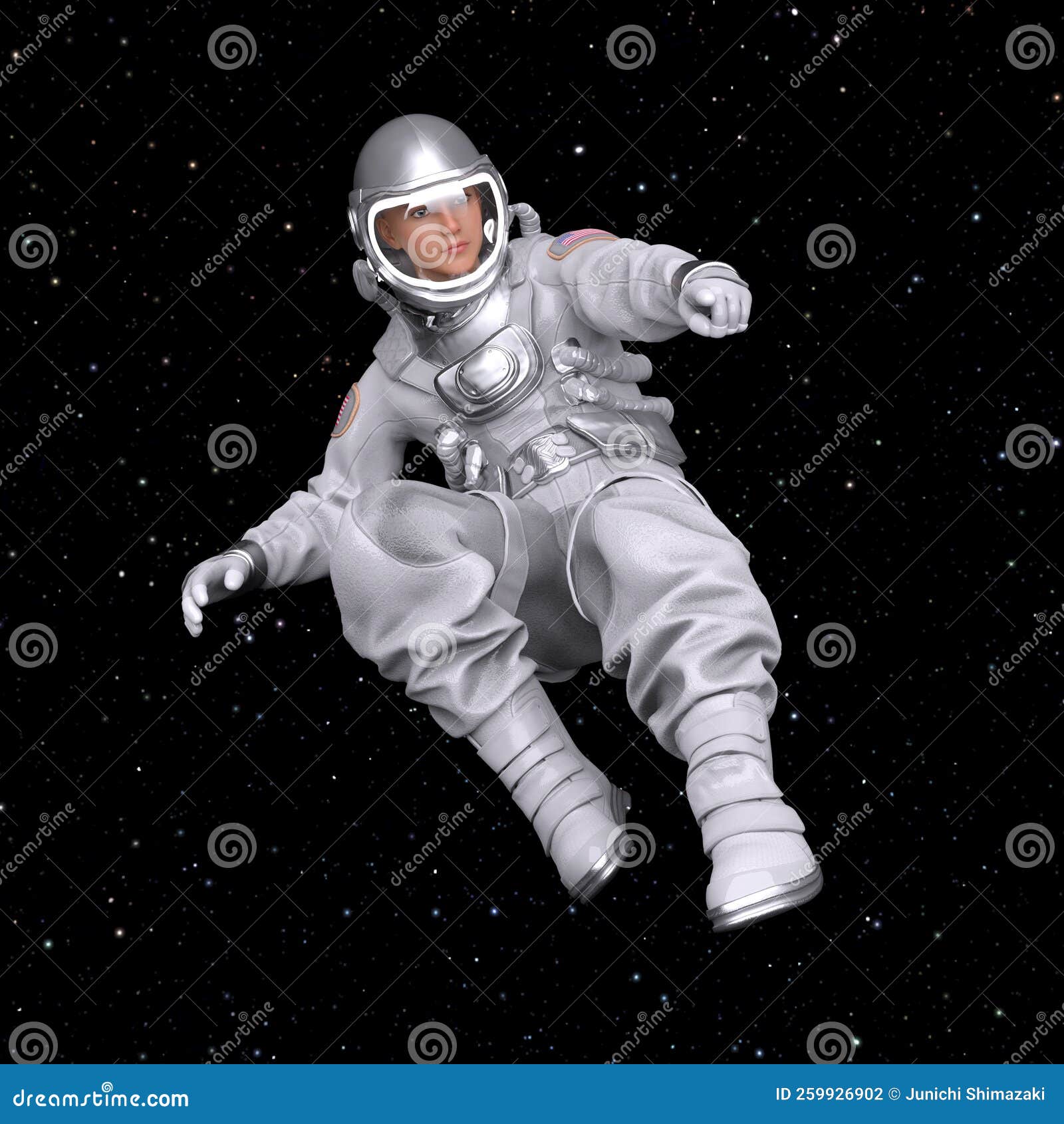 3D Rendering of a Male Astronaut Stock Illustration - Illustration of ...