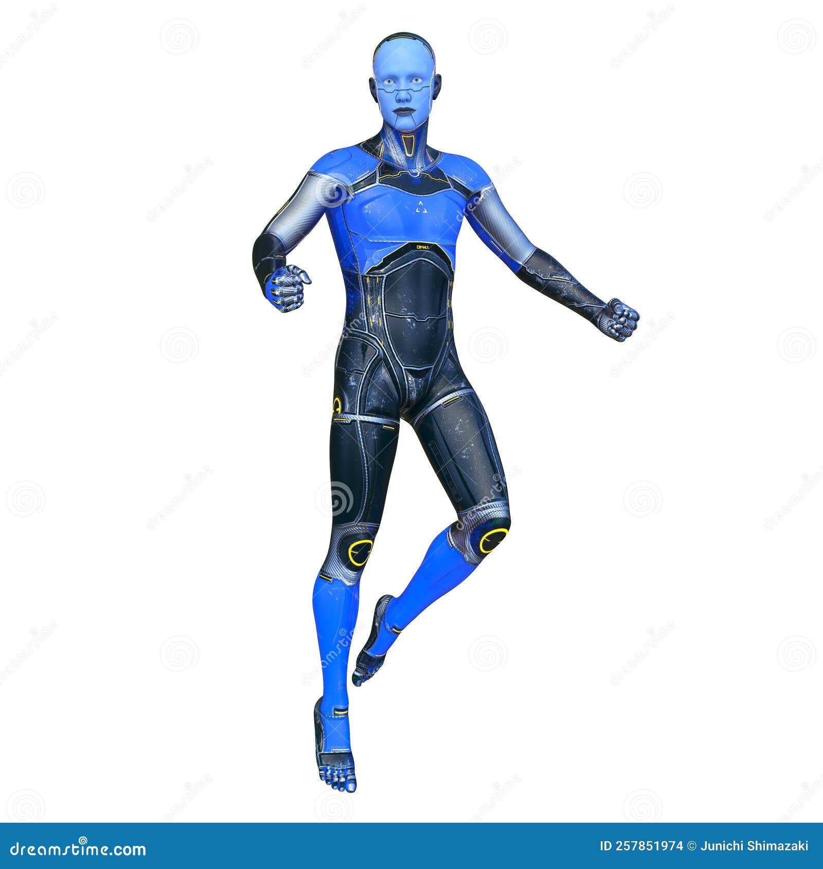 3D Rendering of a Male Cyborg Stock Illustration - Illustration of ...