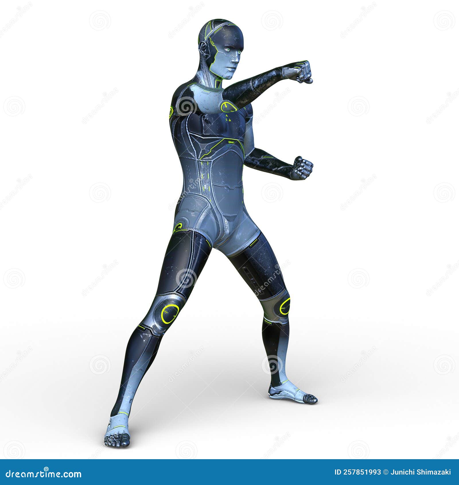 3D Rendering of a Male Cyborg Stock Illustration - Illustration of ...