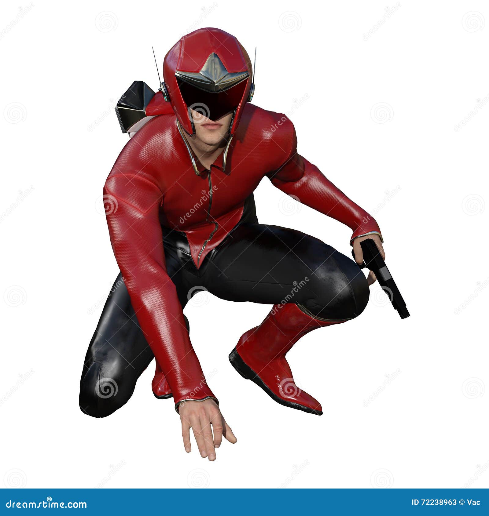 3D Male Hero Pose Reference Determined Stock Illustration ...
