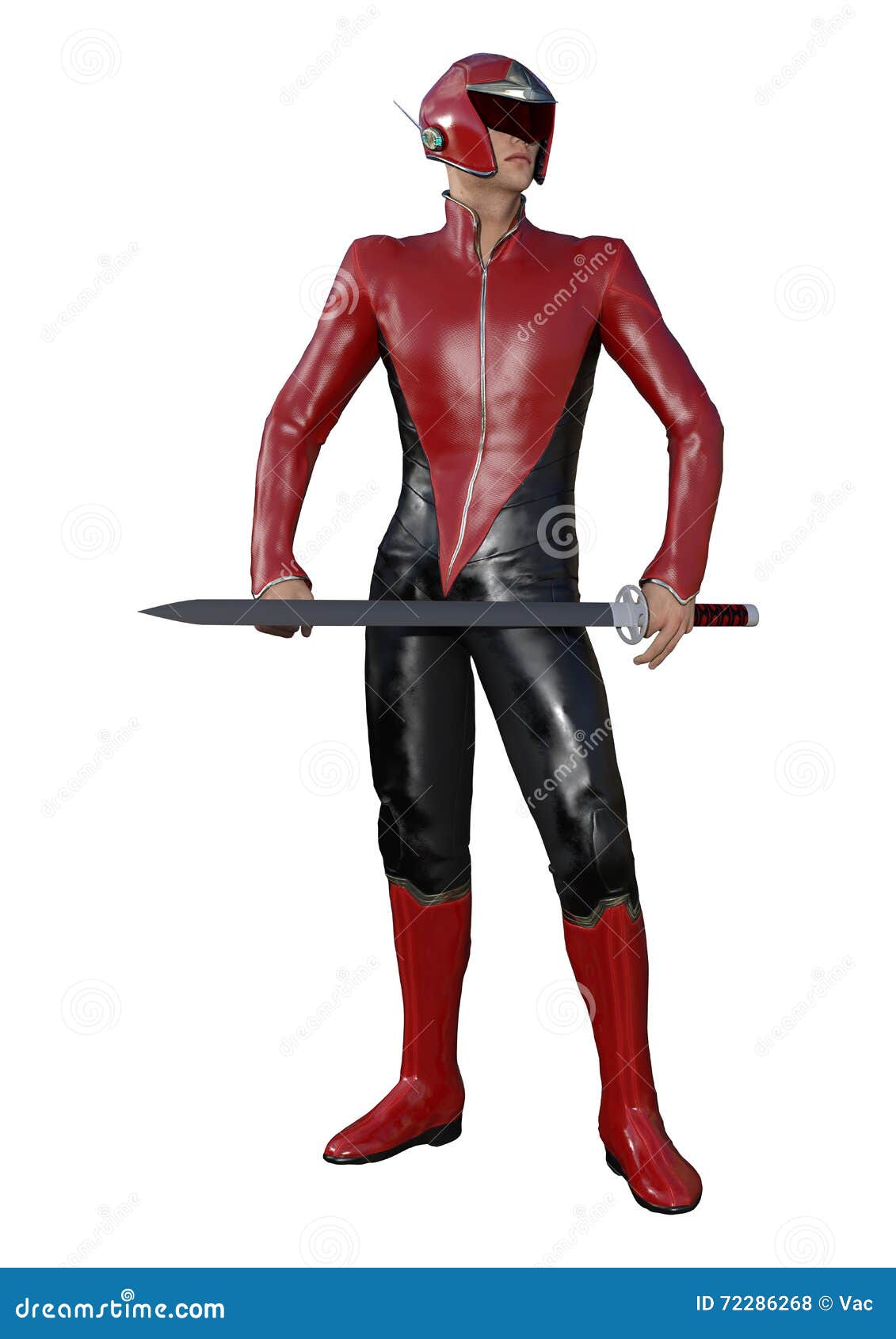 3D Rendering Male Hero on White Stock Illustration - Illustration of ...
