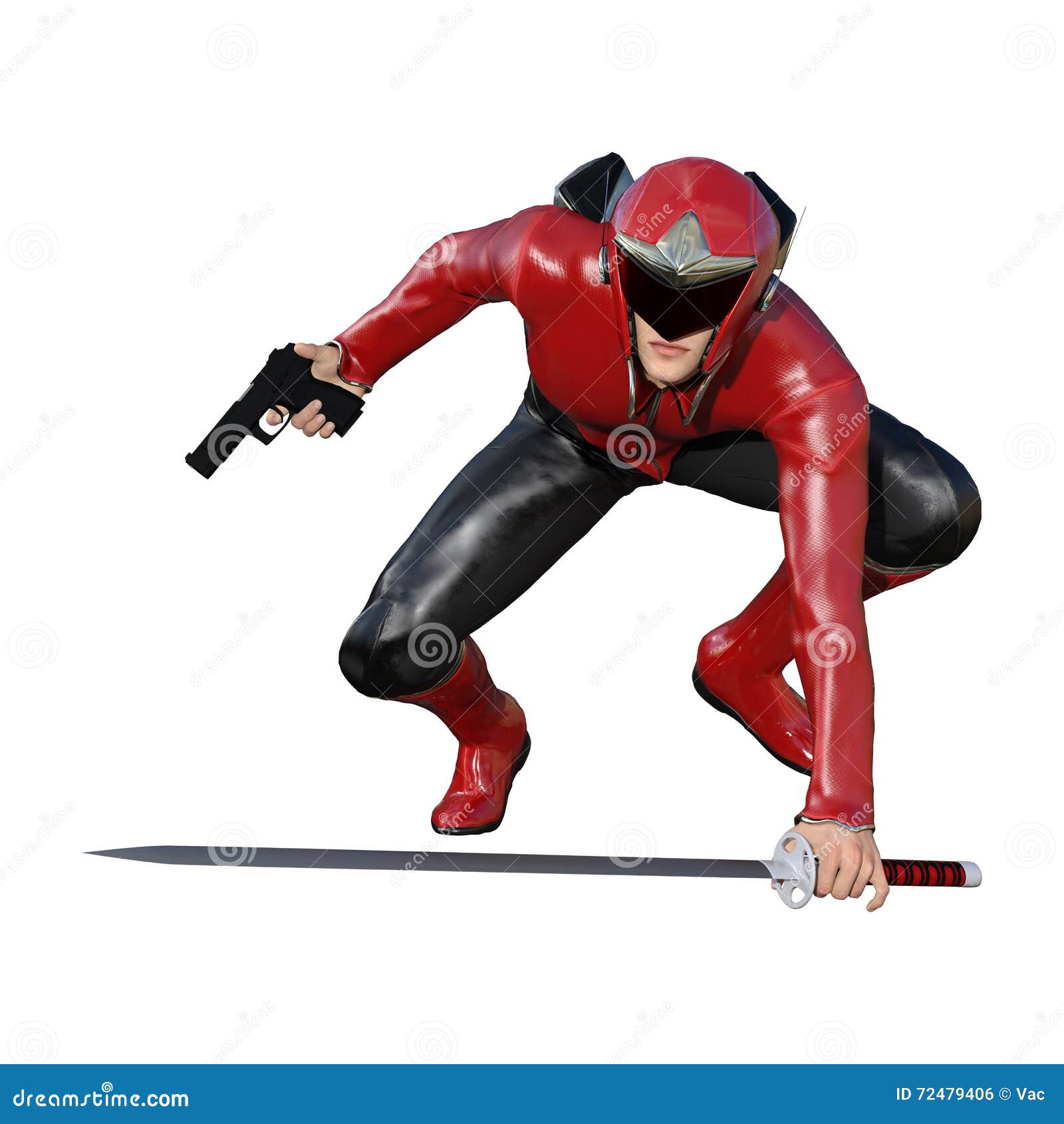 3D Male Hero Pose Reference Determined Stock Illustration ...