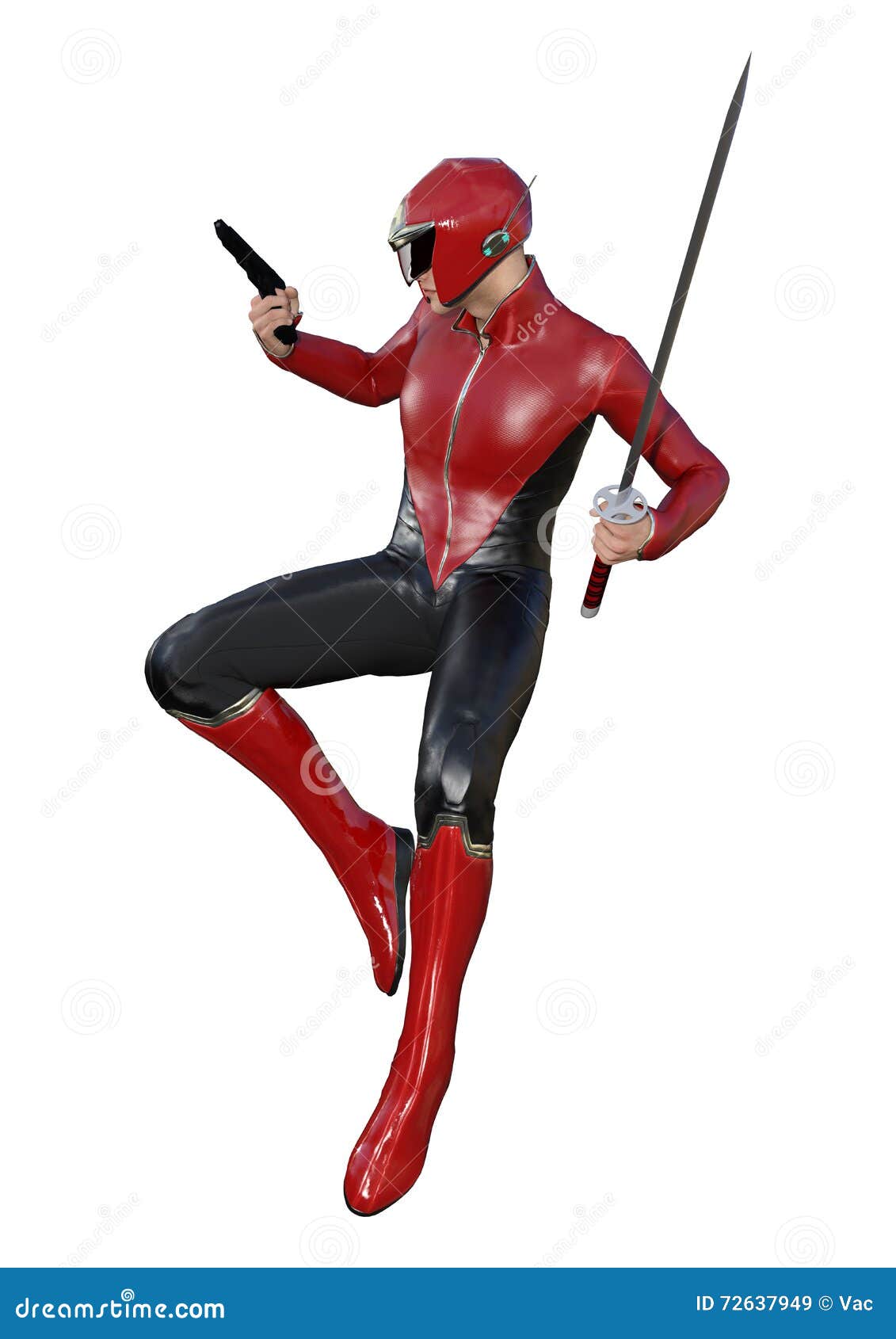 3D Male Hero Pose Reference Determined Stock Illustration ...