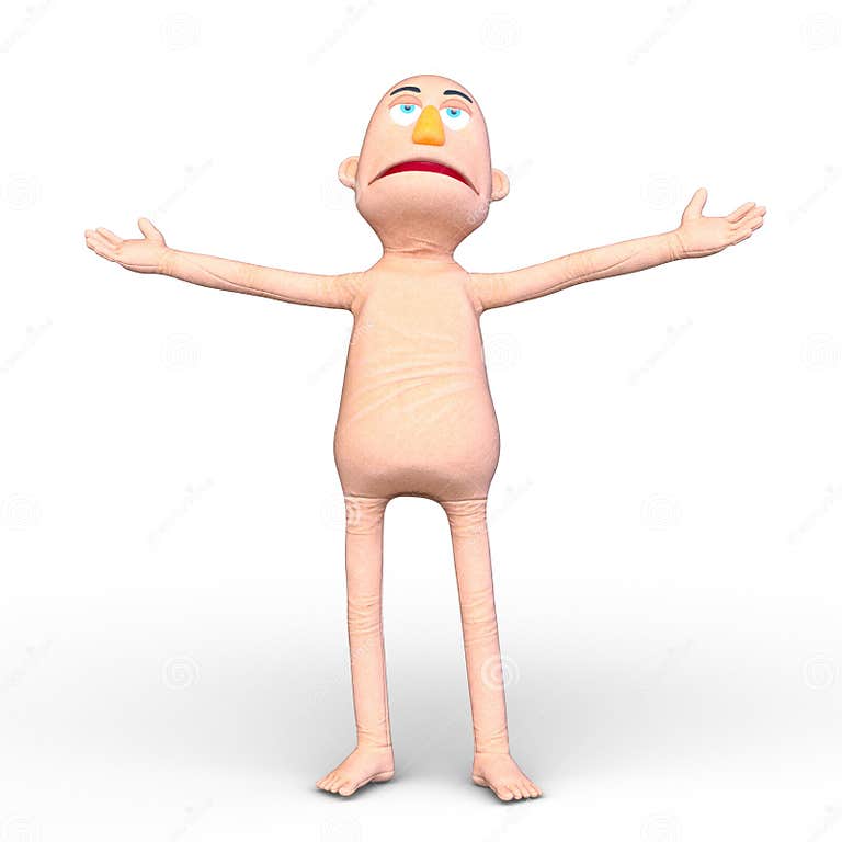 3D Rendering of a Male Puppet Stock Illustration - Illustration of pose ...