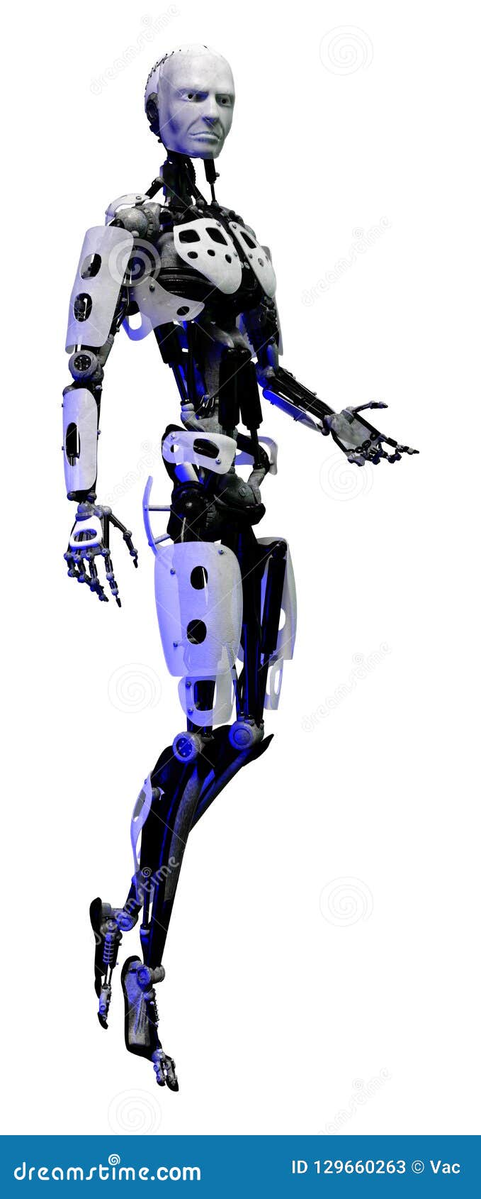3D Rendering Male Robot on White Stock Illustration - Illustration of ...