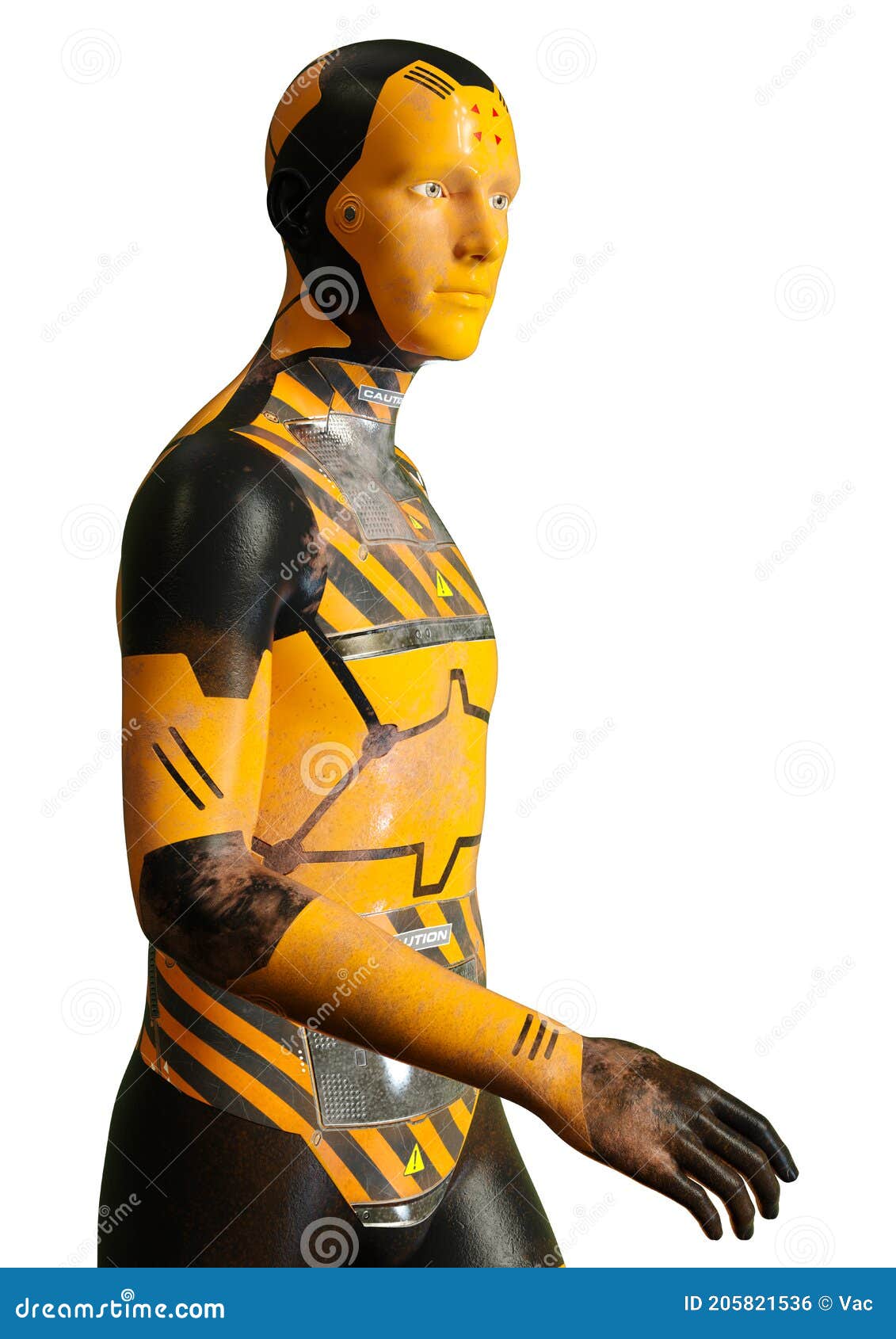 3D Rendering Male Robot on White Stock Illustration - Illustration of ...