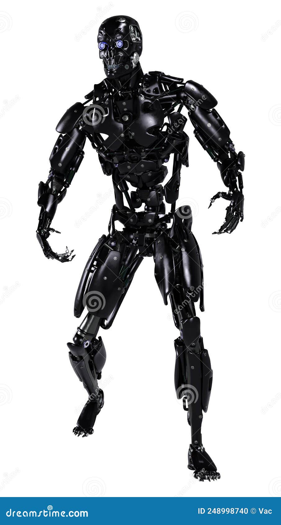3D Rendering Male Robot on White Stock Illustration - Illustration of ...