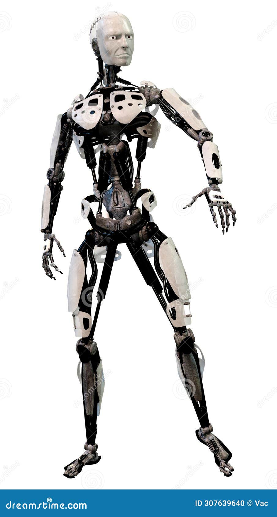3D Rendering Male Robot on White Stock Illustration - Illustration of ...