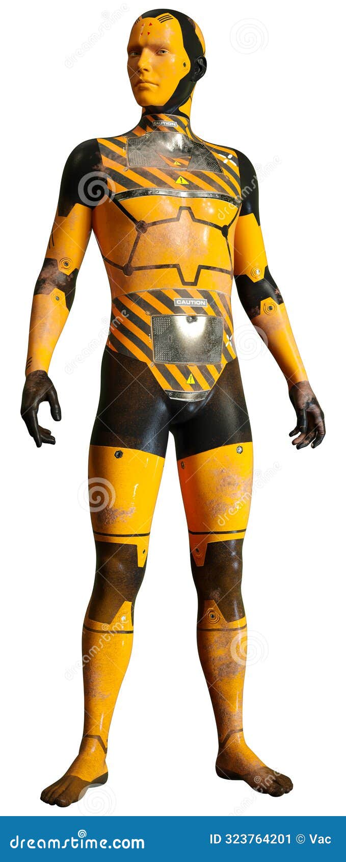 3D Rendering Male Robot on White Stock Illustration - Illustration of ...