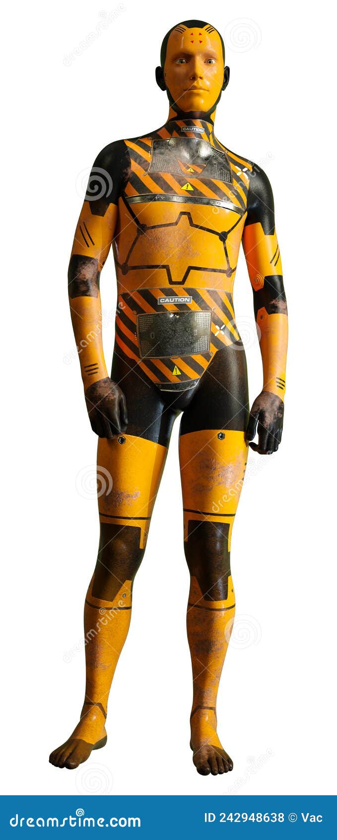 3D Rendering Male Robot on White Stock Illustration - Illustration of ...