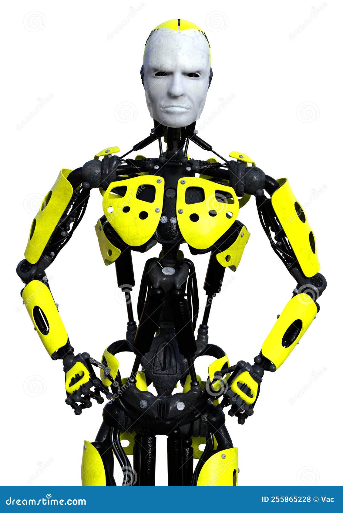 3D Rendering Male Robot on White Stock Illustration - Illustration of ...