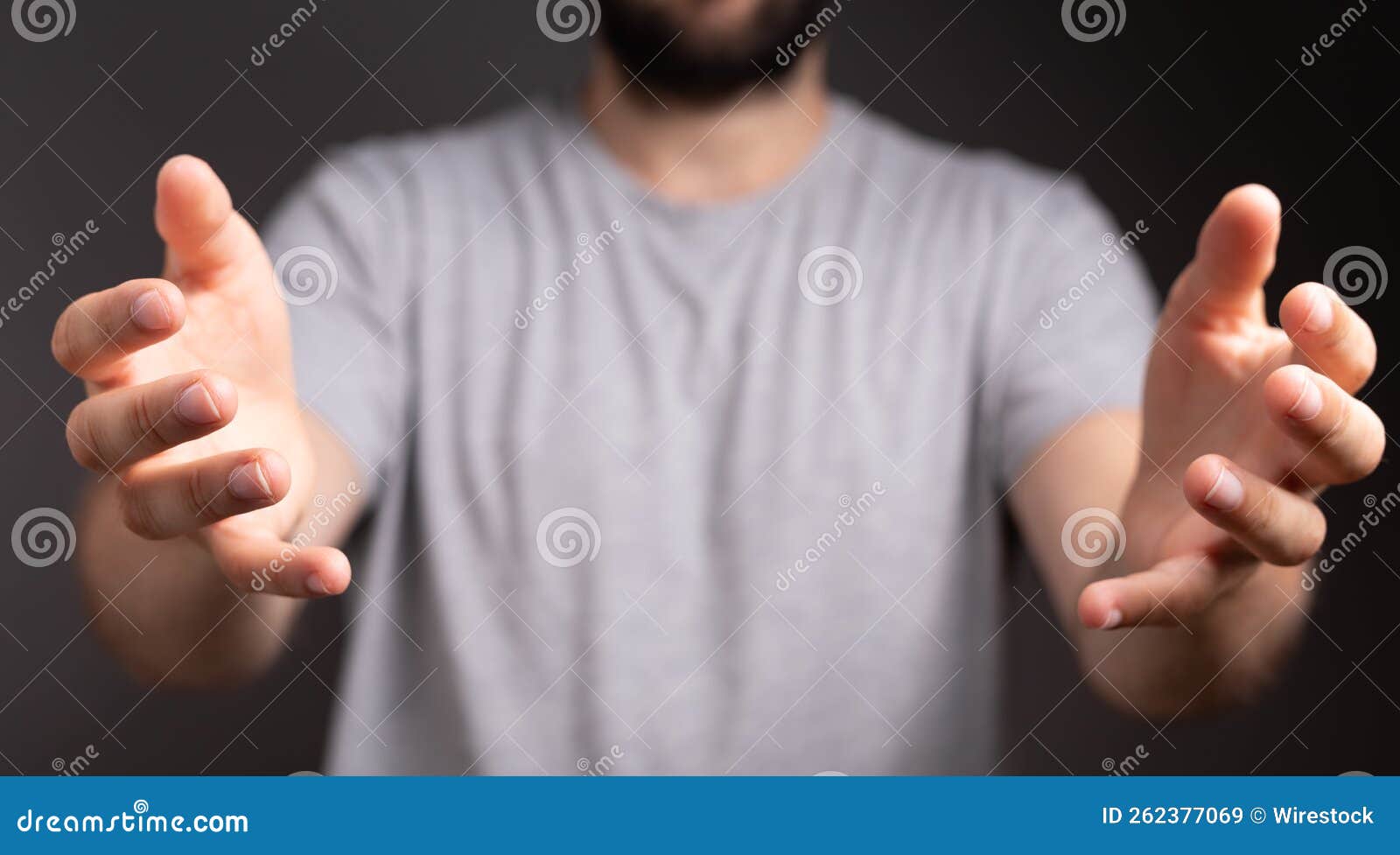 3D Rendering of Male Showing His Empty Hand Stock Image - Image of palm ...