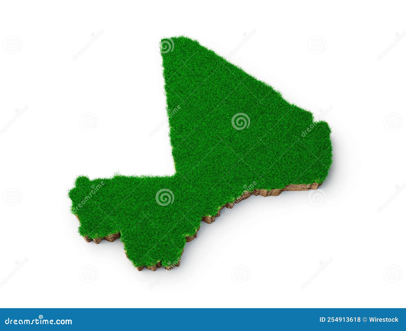 3D Rendering of Mali Map with Green Grass and Rock Ground Texture Stock ...