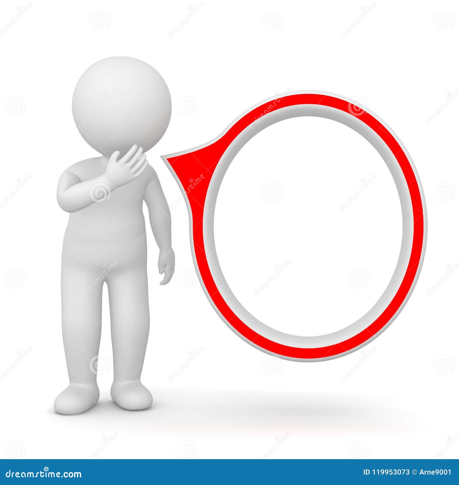 3D Rendering of a Man with Speech Bubble Stock Illustration ...