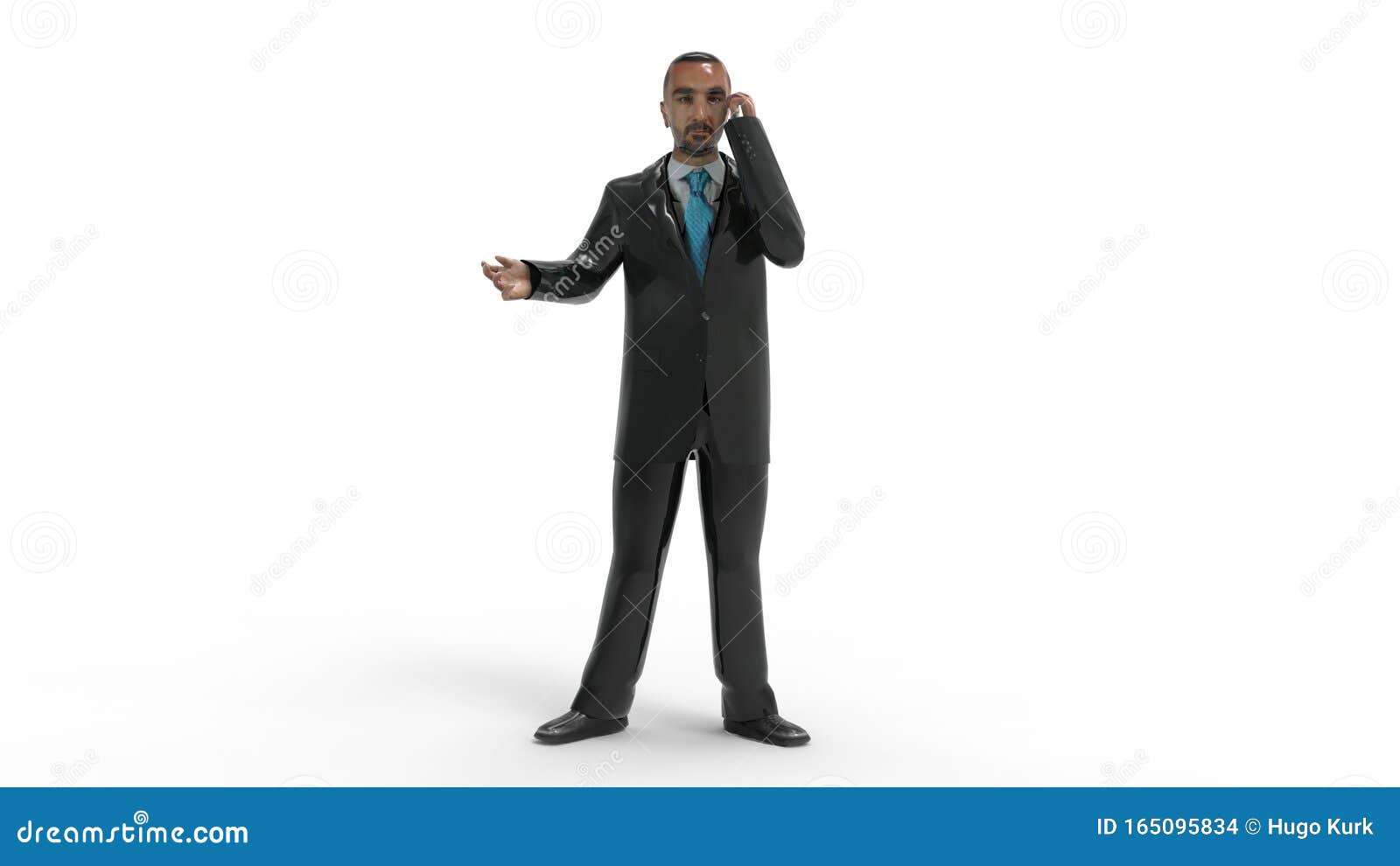 3d Rendering of a Man Calling on the Phone Isolated in White Background ...
