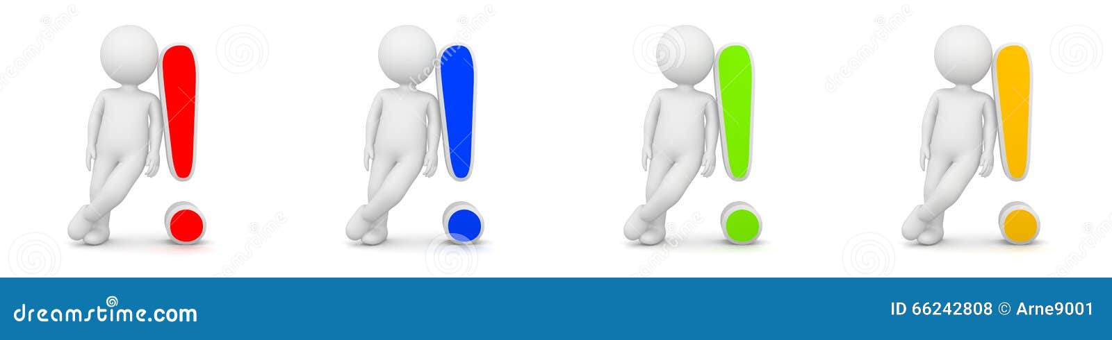 3D Rendering of Man with Exclamation Mark Having Answer Stock ...