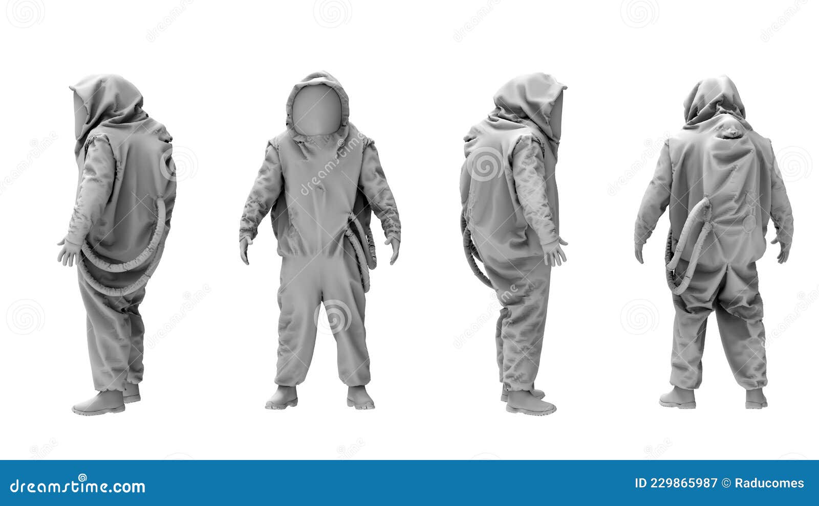 3D Rendering - Man in Protective Suite - Different Views Stock ...