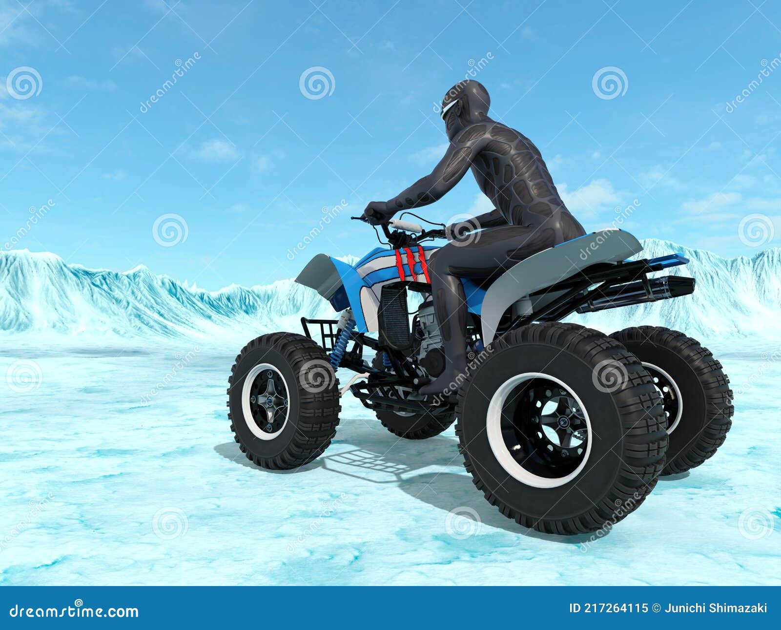 3D Rendering of Man Riding a Motorcycle Stock Illustration ...