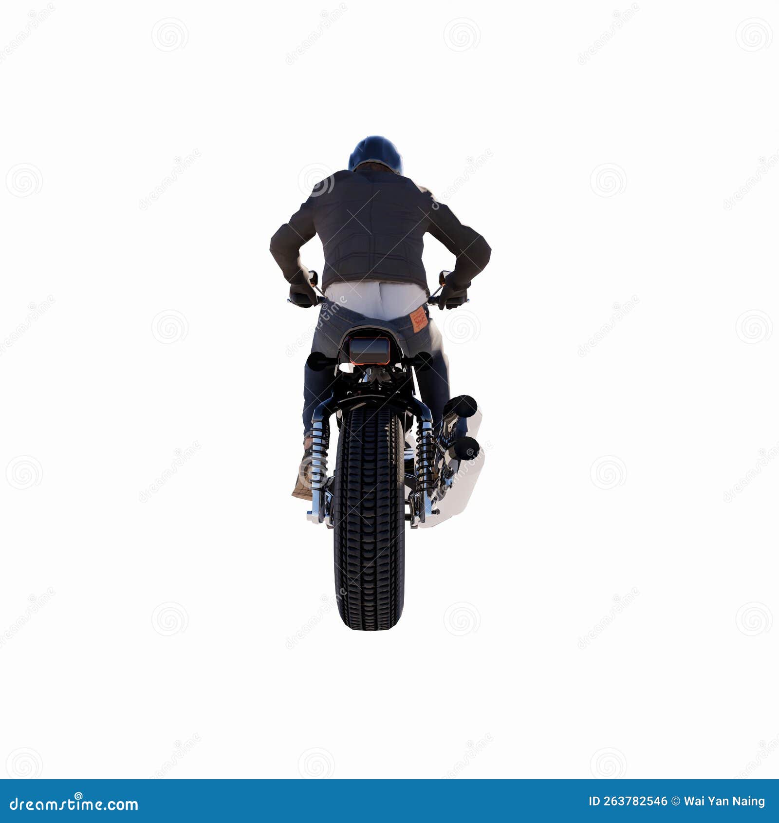 3D RENDERING of a MAN RIDING MOTORCYCLE Stock Illustration ...