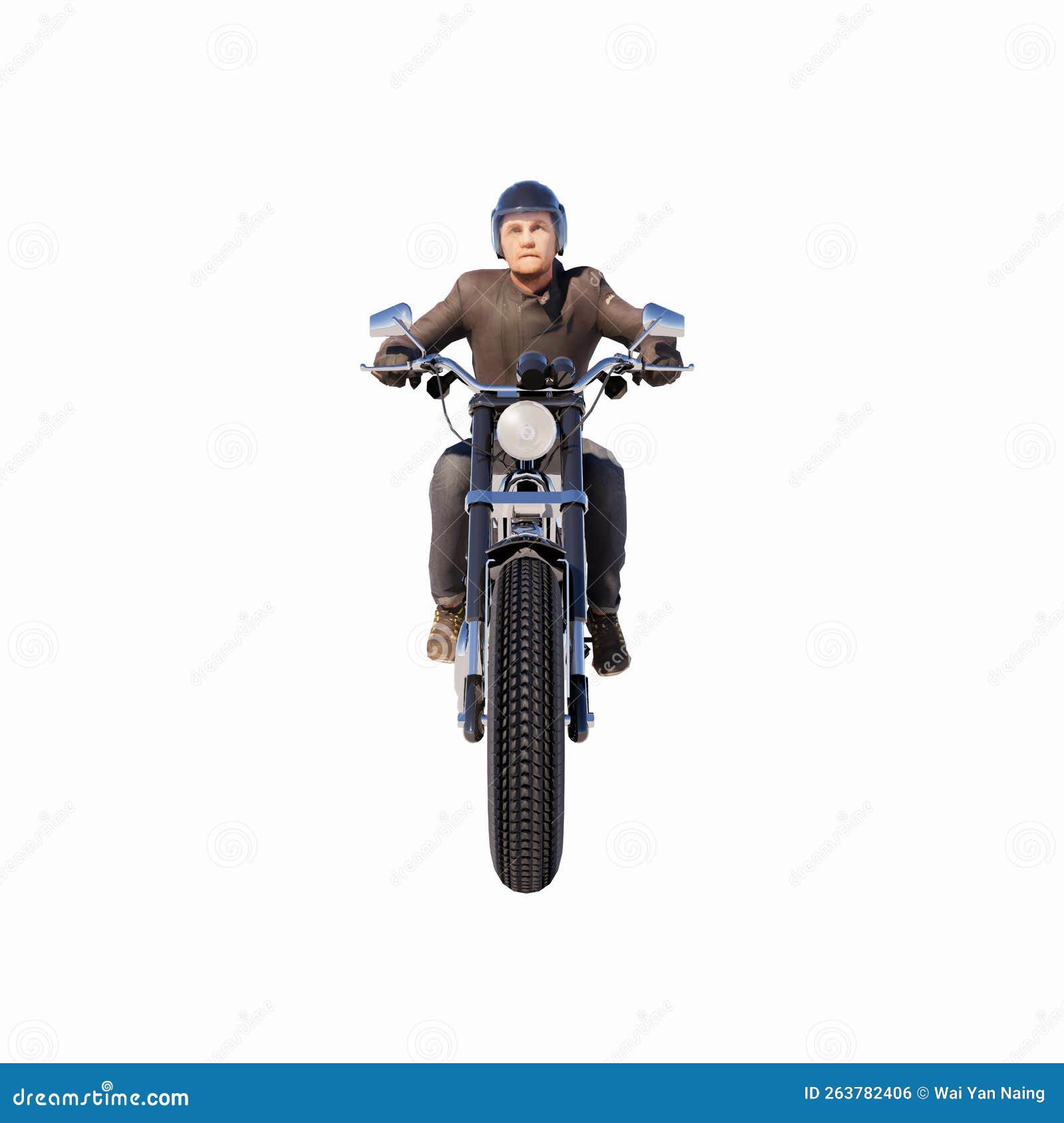 3D RENDERING of a MAN RIDING MOTORCYCLE Stock Illustration ...