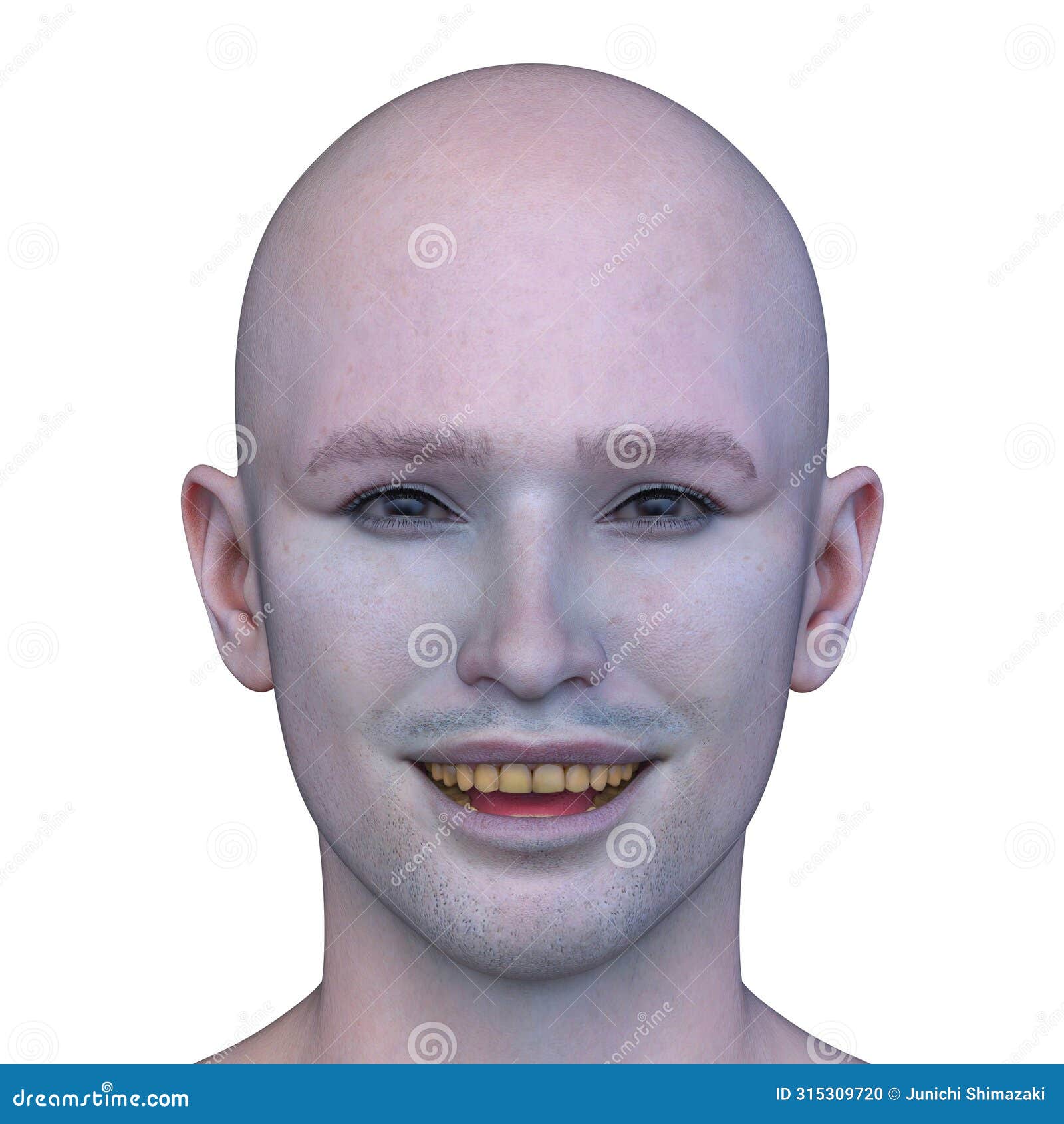 3D Rendering of a Man S Face Close-up Stock Illustration - Illustration ...