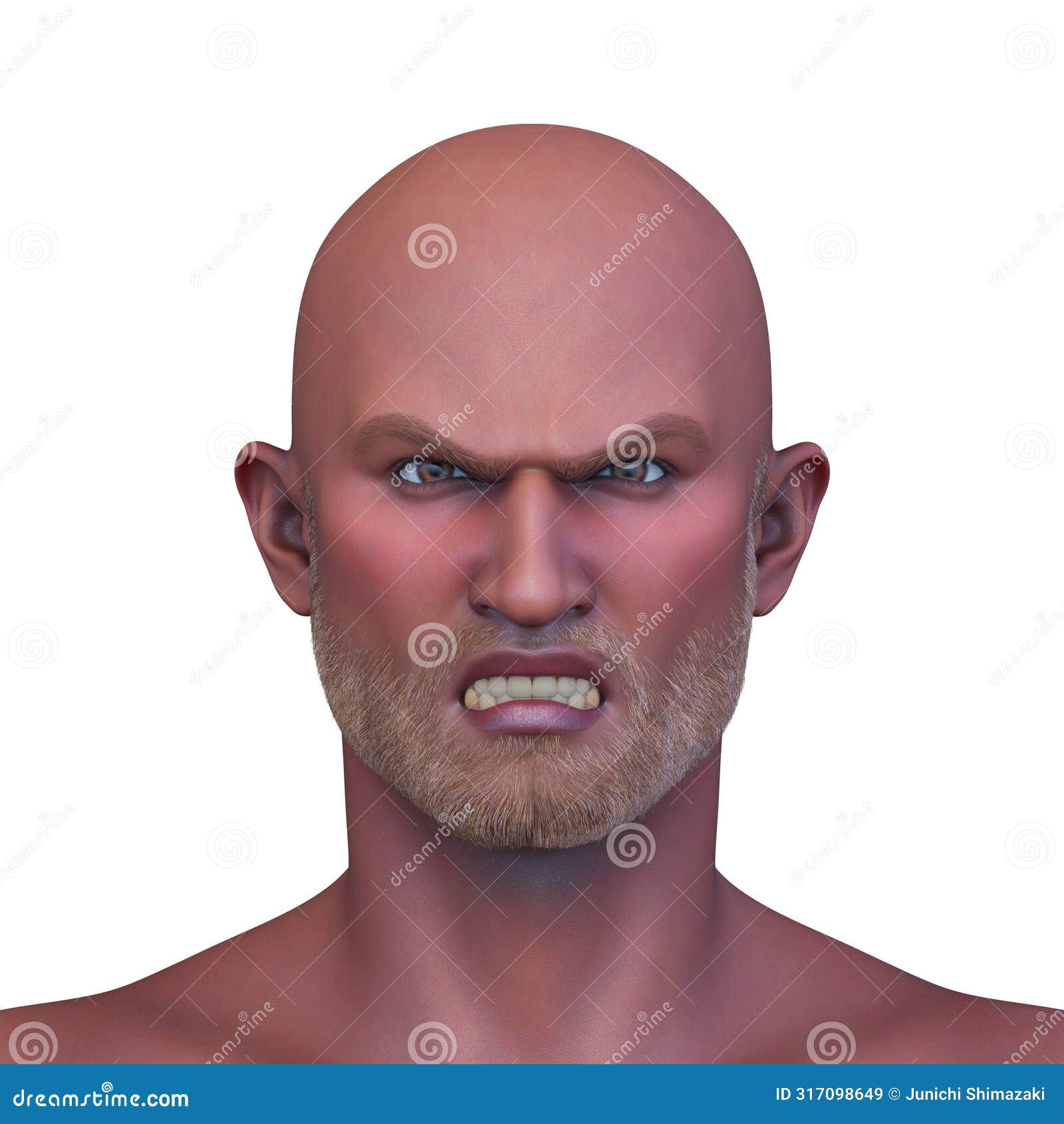 3D Rendering of a Man S Face Close-up Stock Illustration - Illustration ...