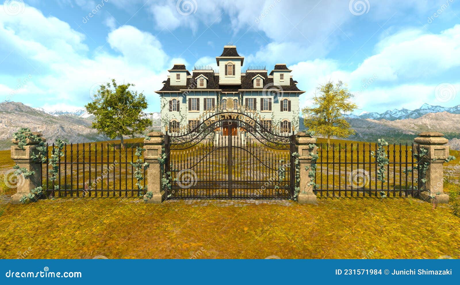 3D Rendering of the Mansion Stock Illustration - Illustration of ...