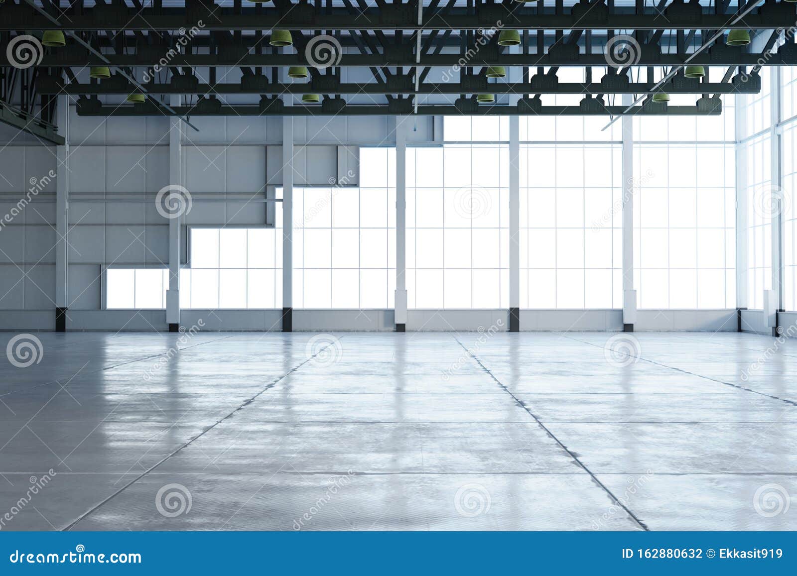 3d Rendering in Manufacturing Factory Concept, Empty Background in ...
