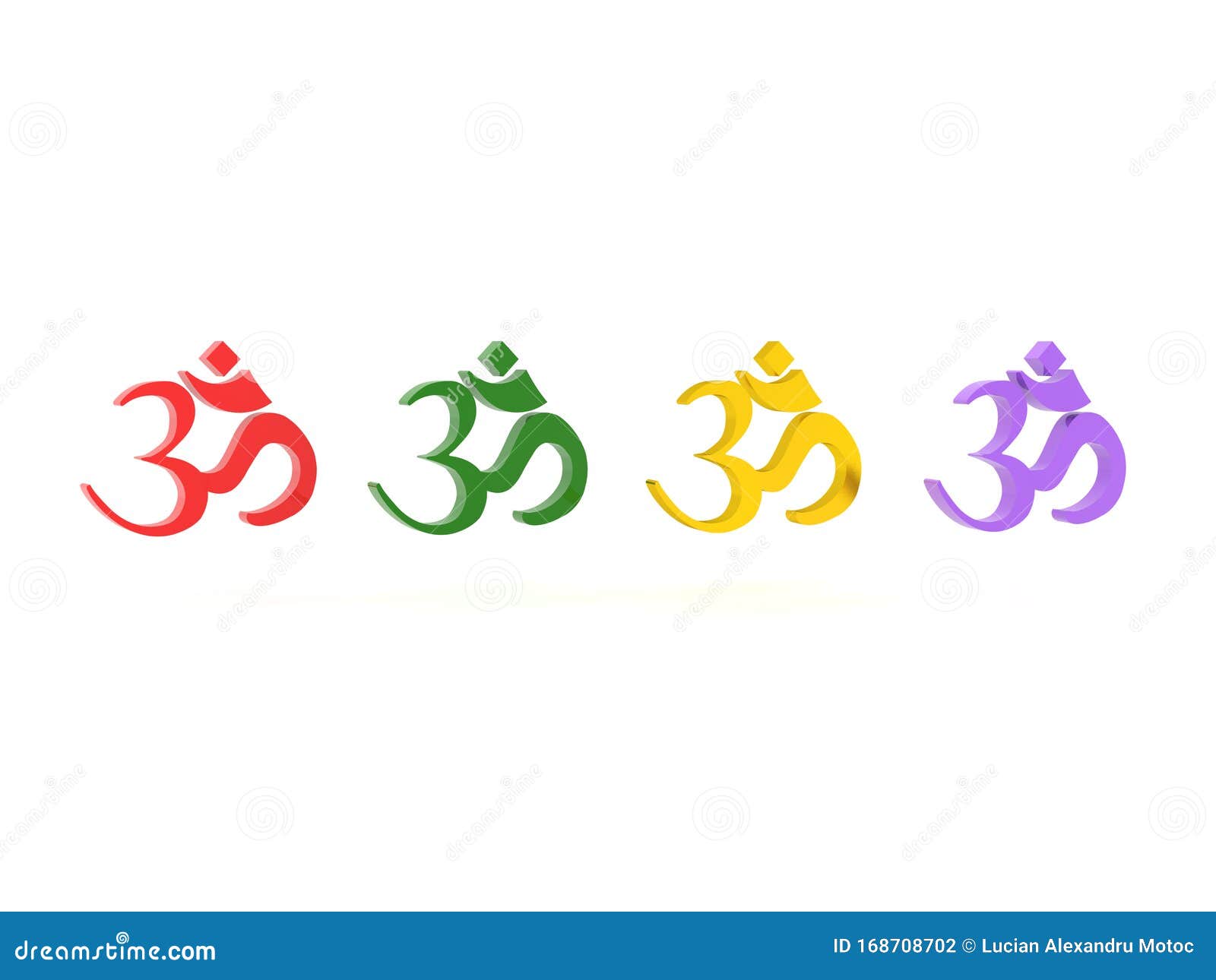 3D Rendering of Many Colored OM Symbols Stock Illustration ...