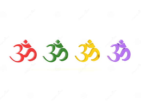 3D Rendering of Many Colored OM Symbols Stock Illustration ...