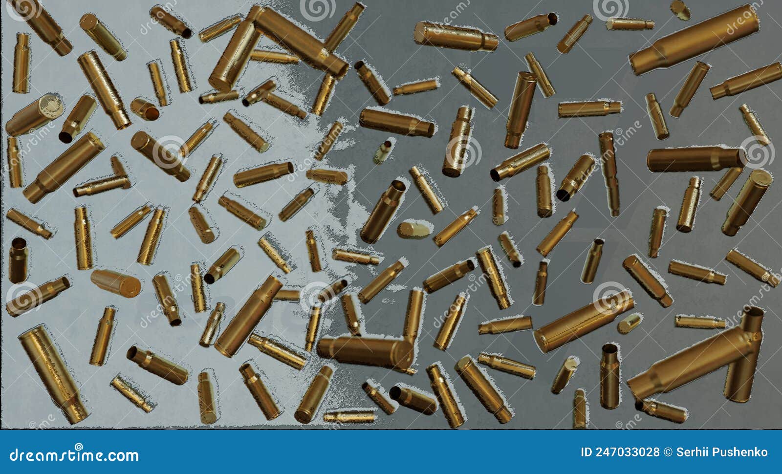 Cartridge Cases With Bullets, Hunting And Military Ammunition, Set Of ...