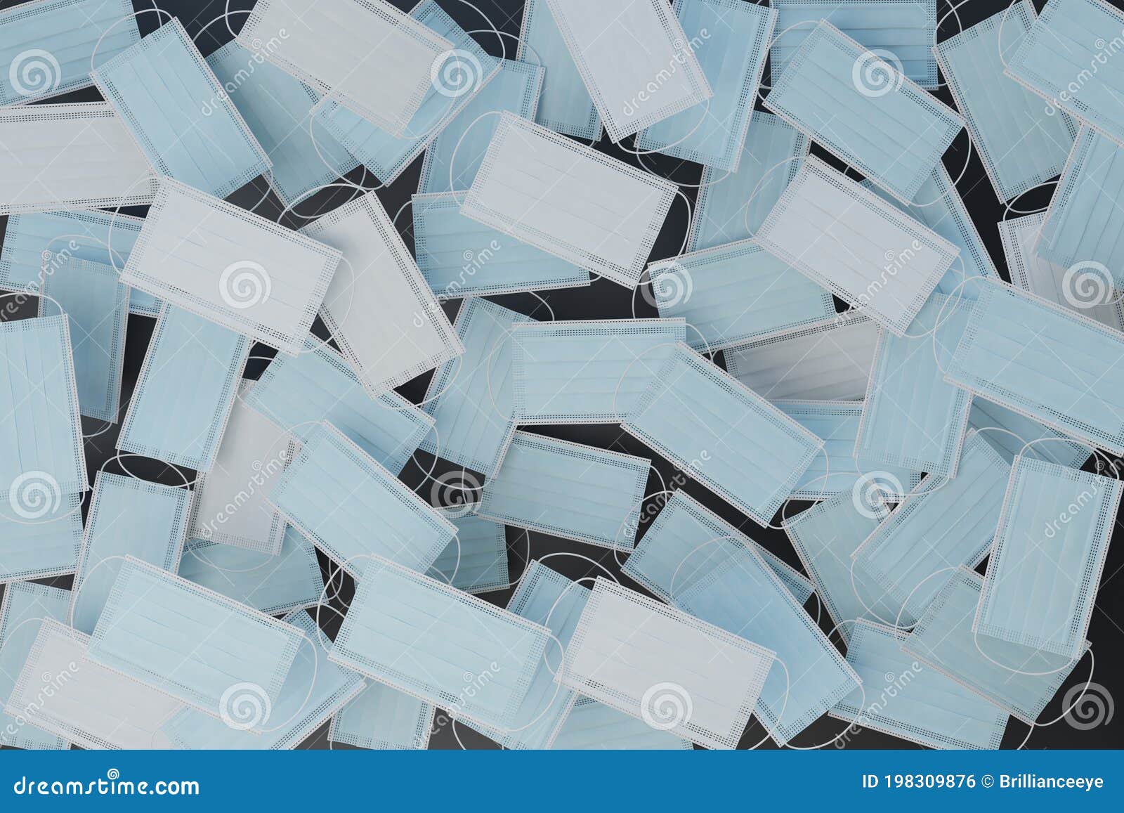 3d Rendering of Many Face Protective Masks Laying on Ground Stock ...