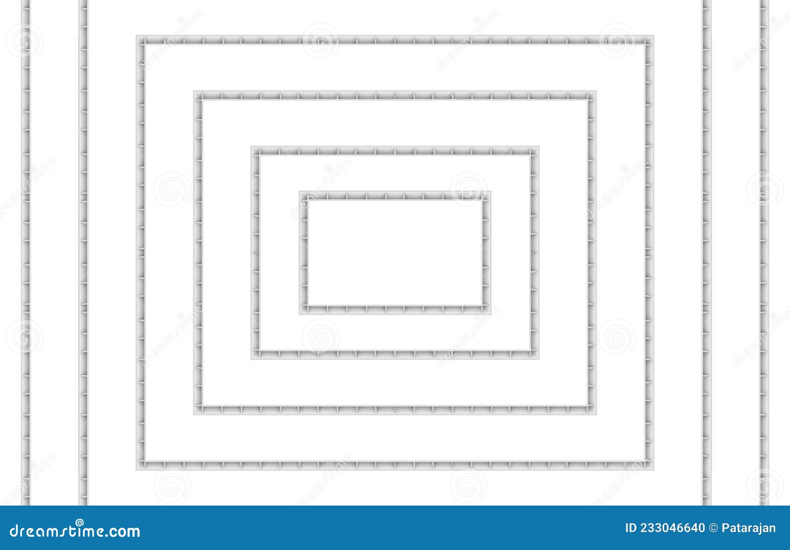 3d Rendering. Many Layer of Empty White Square Rectangle Paper Plate or ...