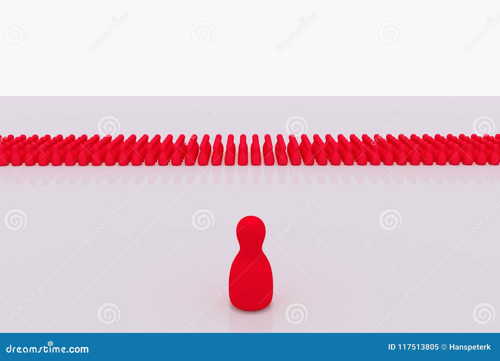 Many Red Figures Standing on a White, Glossy Surface Stock Illustration ...