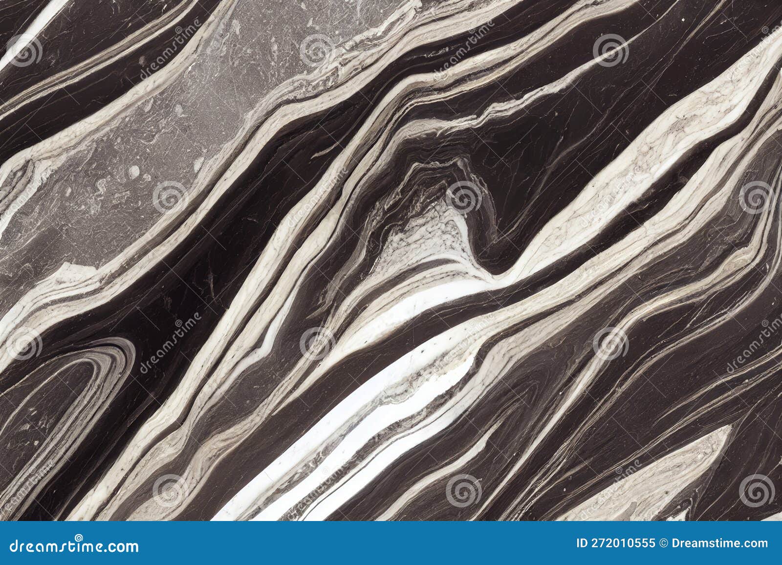 3d Rendering of Marble Stone Texture Pattern, Black and White Flowy ...