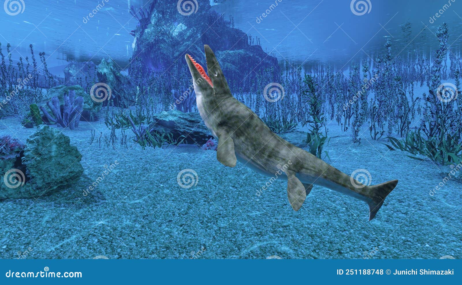 3D Rendering of a Marine Life Stock Illustration - Illustration of swim ...
