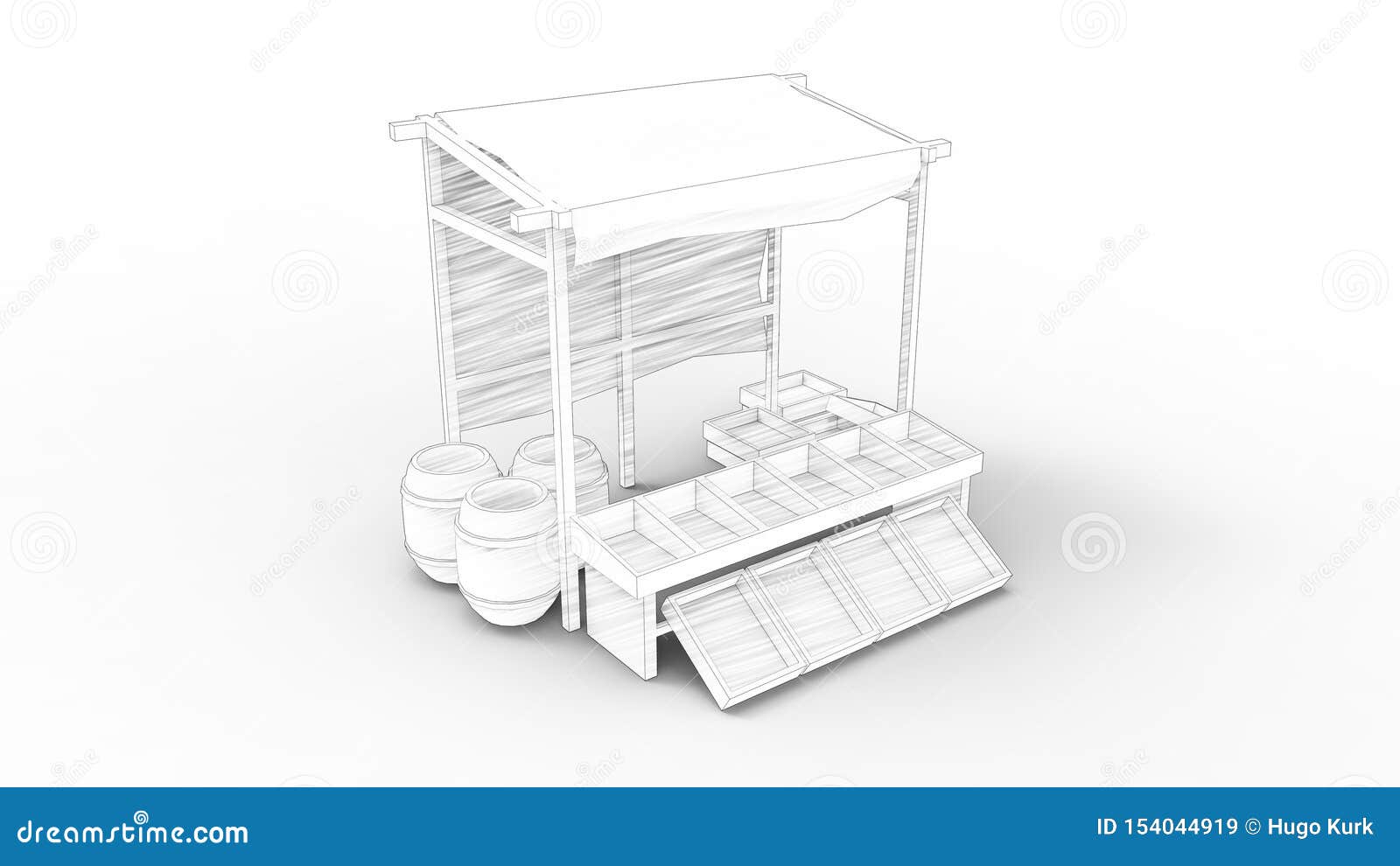 3d Rendering of a Market Stall Isolated in White Background Stock ... 3d Rendering of a Market Stall Isolated in White Background Stock ...