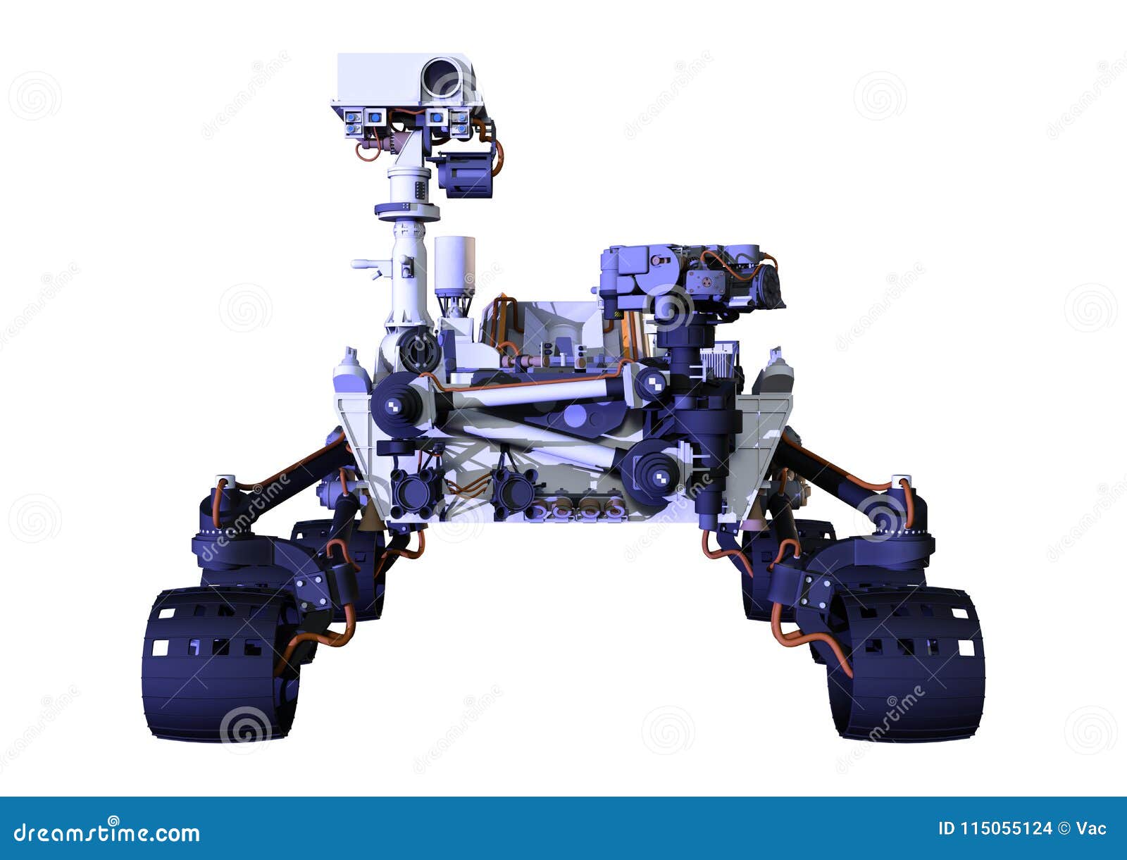 Mars Rover Or Lunar Rover Side View With Manipulator And Video Camera ...