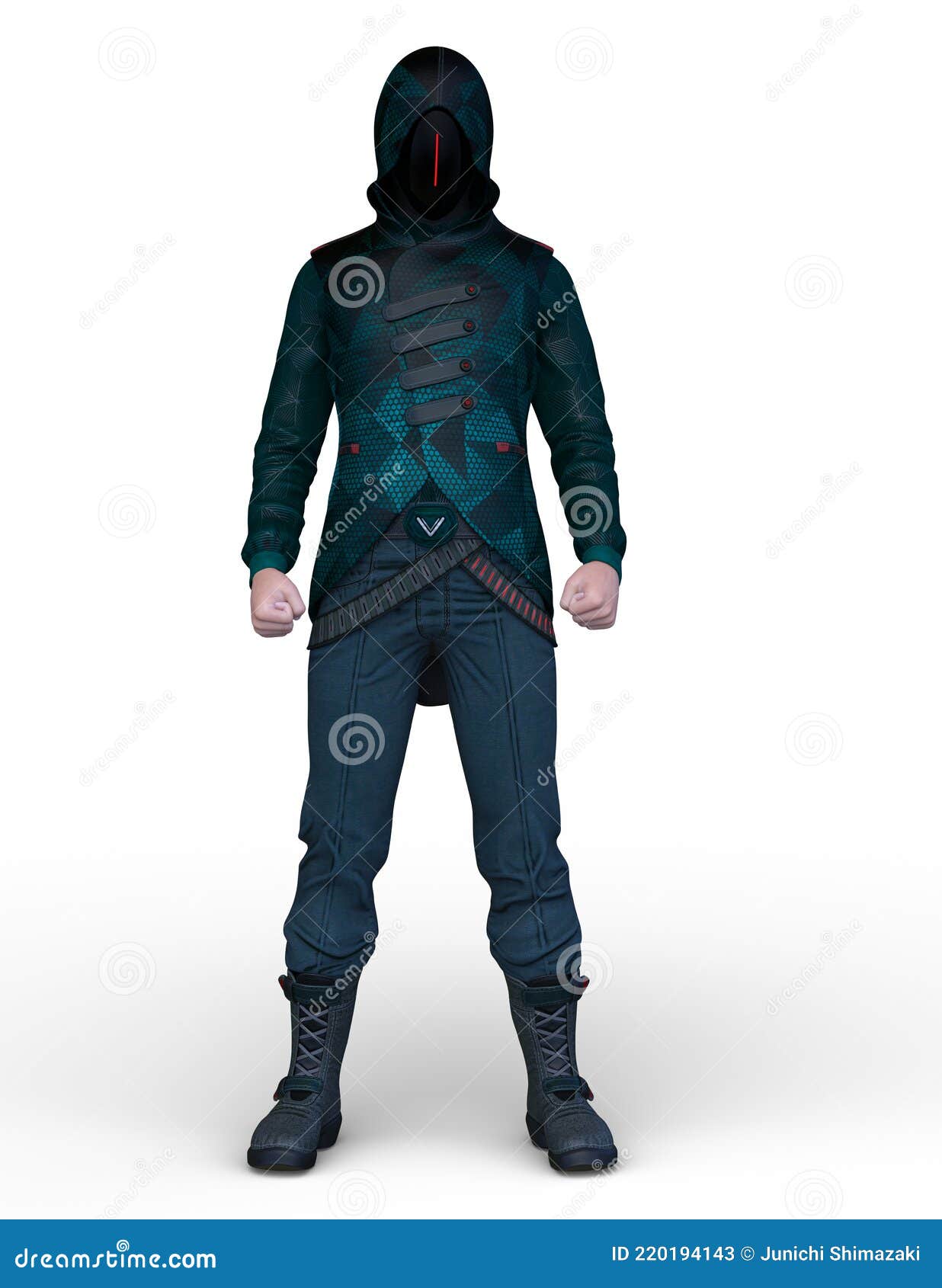 3D rendering of Masked man stock illustration. Illustration of crime ...