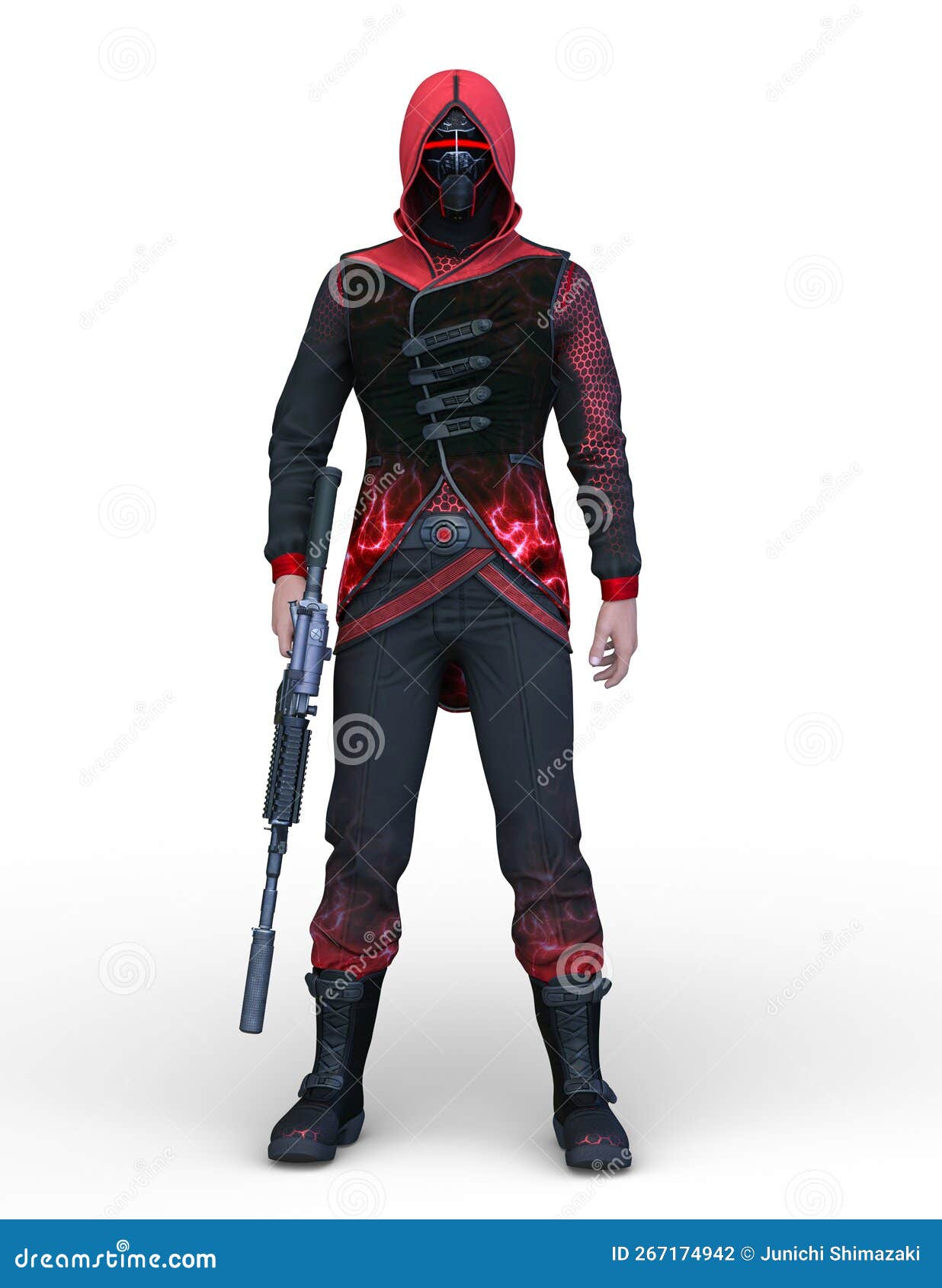 3D Rendering of a Masked Soldier Stock Illustration - Illustration of ...