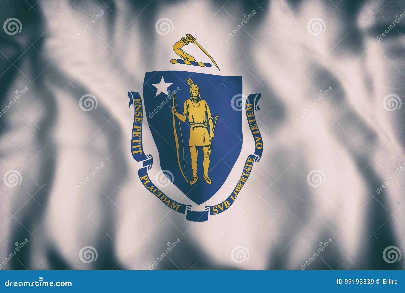 Massachusetts State flag stock illustration. Illustration of design ...