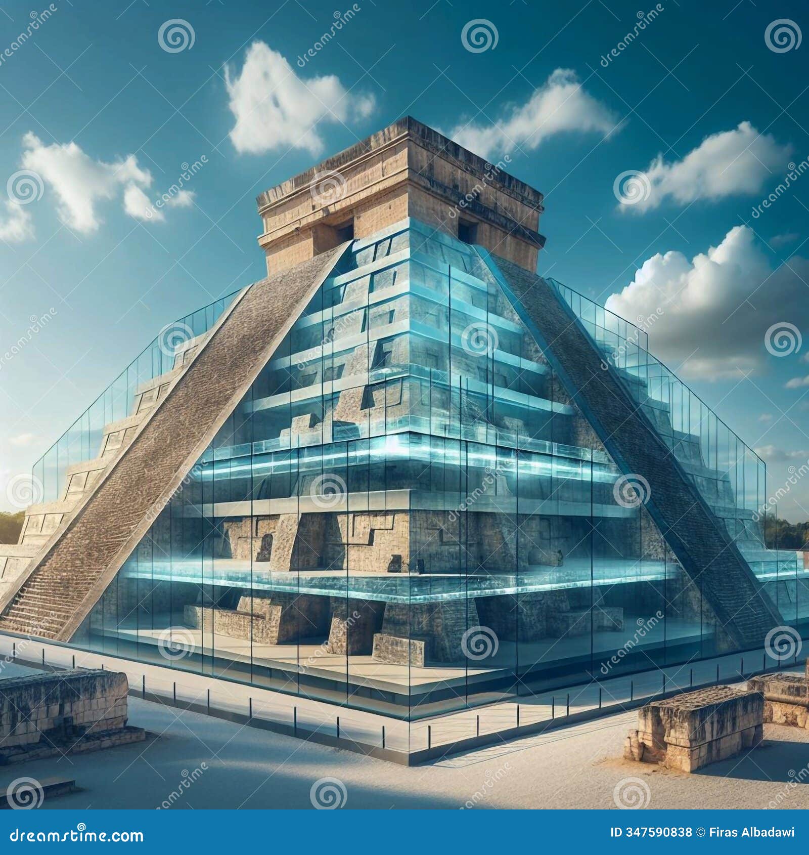 Pyramid Of Kukulkan At Chichen Itza, Mexico, Landmark Grey Icon. Vector ...