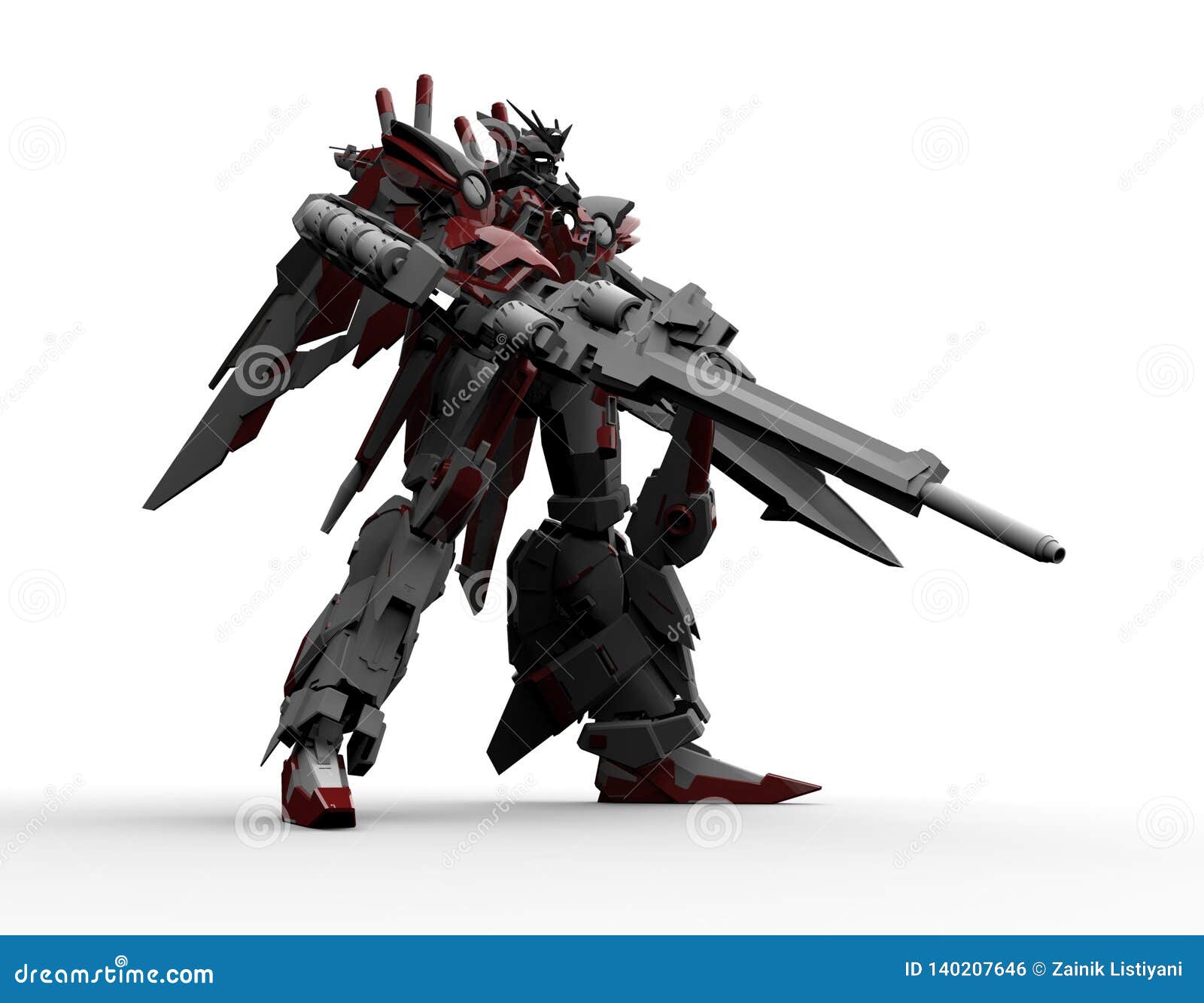 3d Rendering Of A Mech Standing On A Isolated Background Stock Photo ...