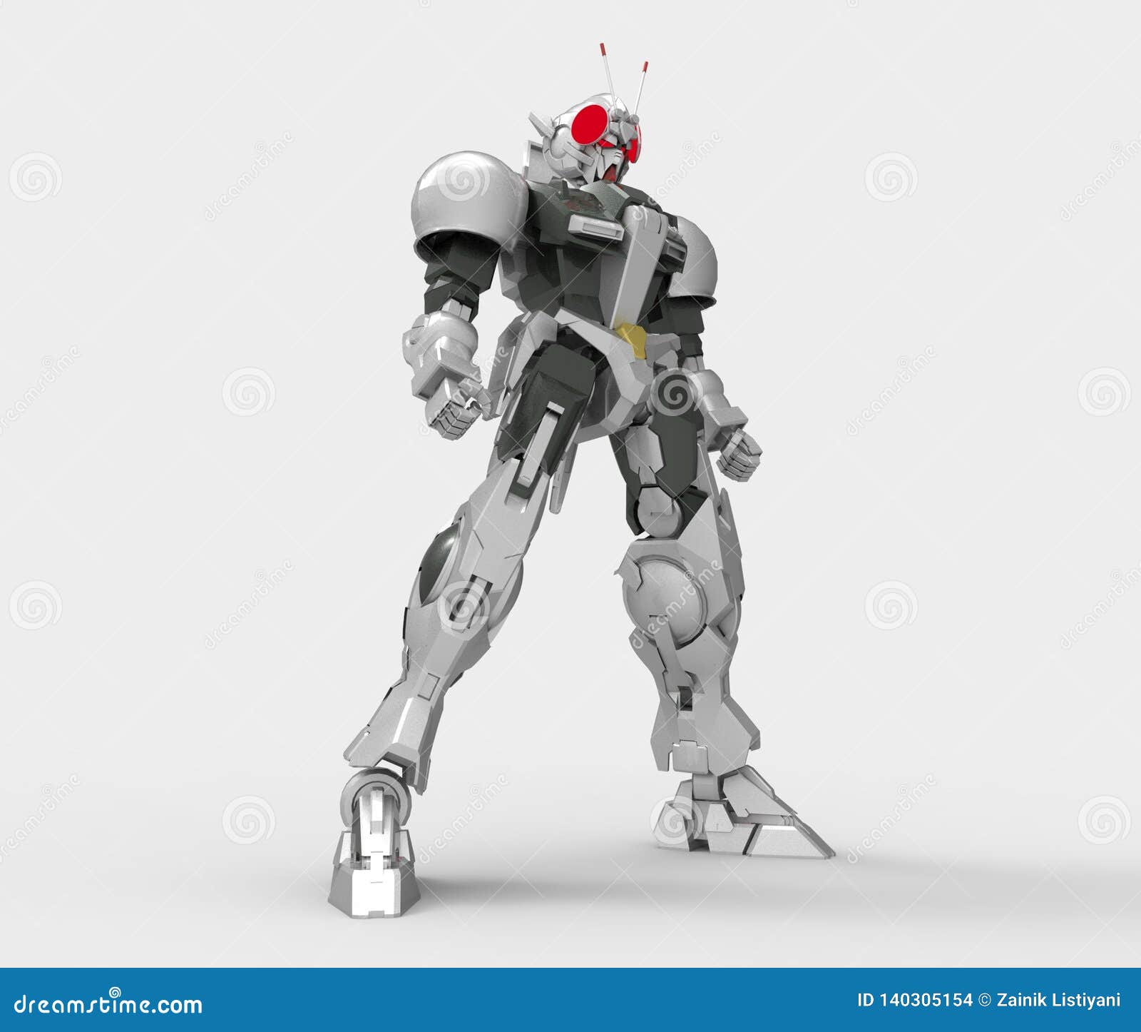 3d Rendering Of A Mech Standing On A Isolated Background Royalty-Free ...