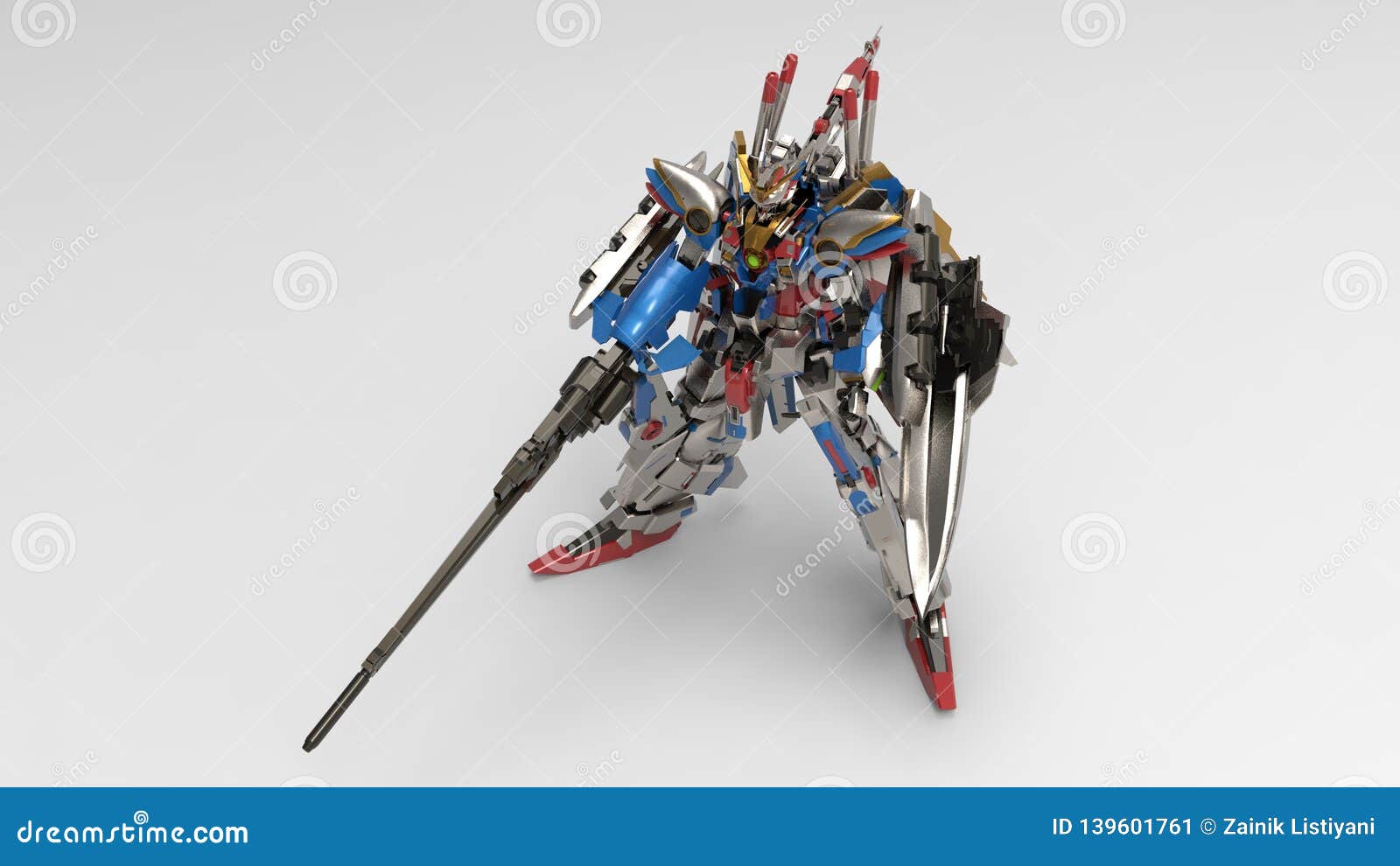 3d Rendering Of A Mech Standing On A Isolated Background Royalty-Free ...